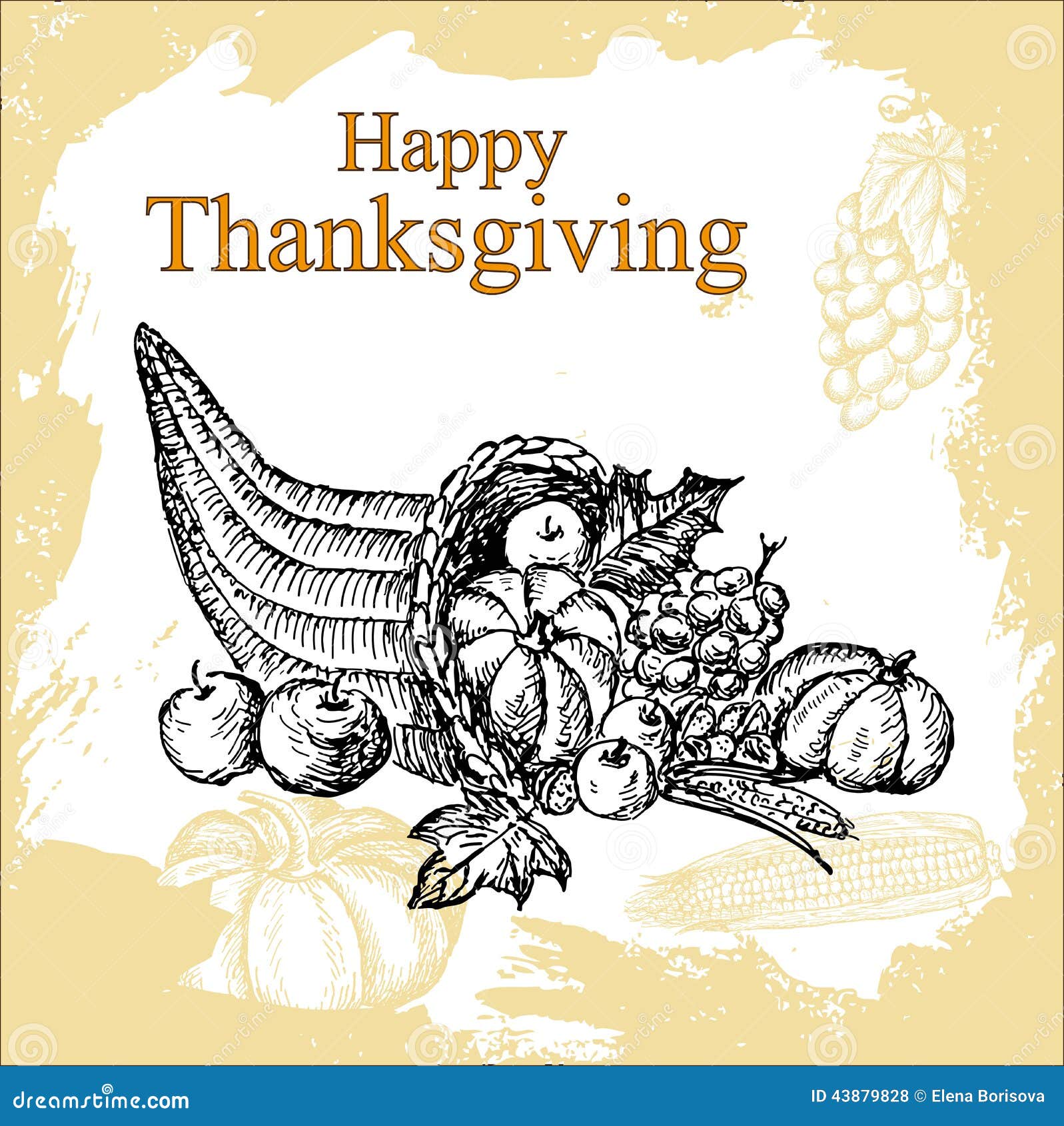 Thanksgiving set stock vector. Illustration of graphic - 43879828