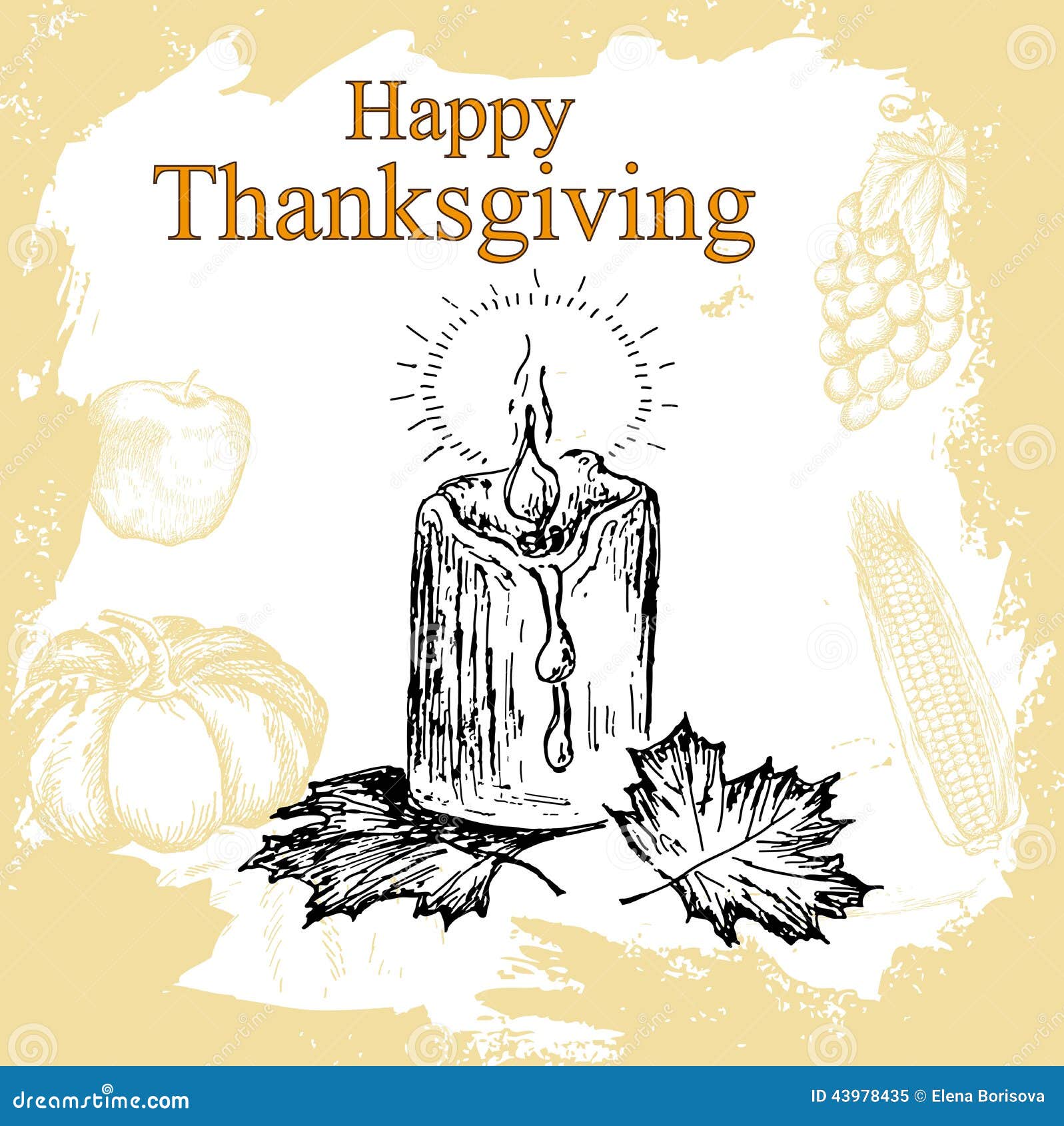 Thanksgiving set stock vector. Illustration of decoration - 43978435