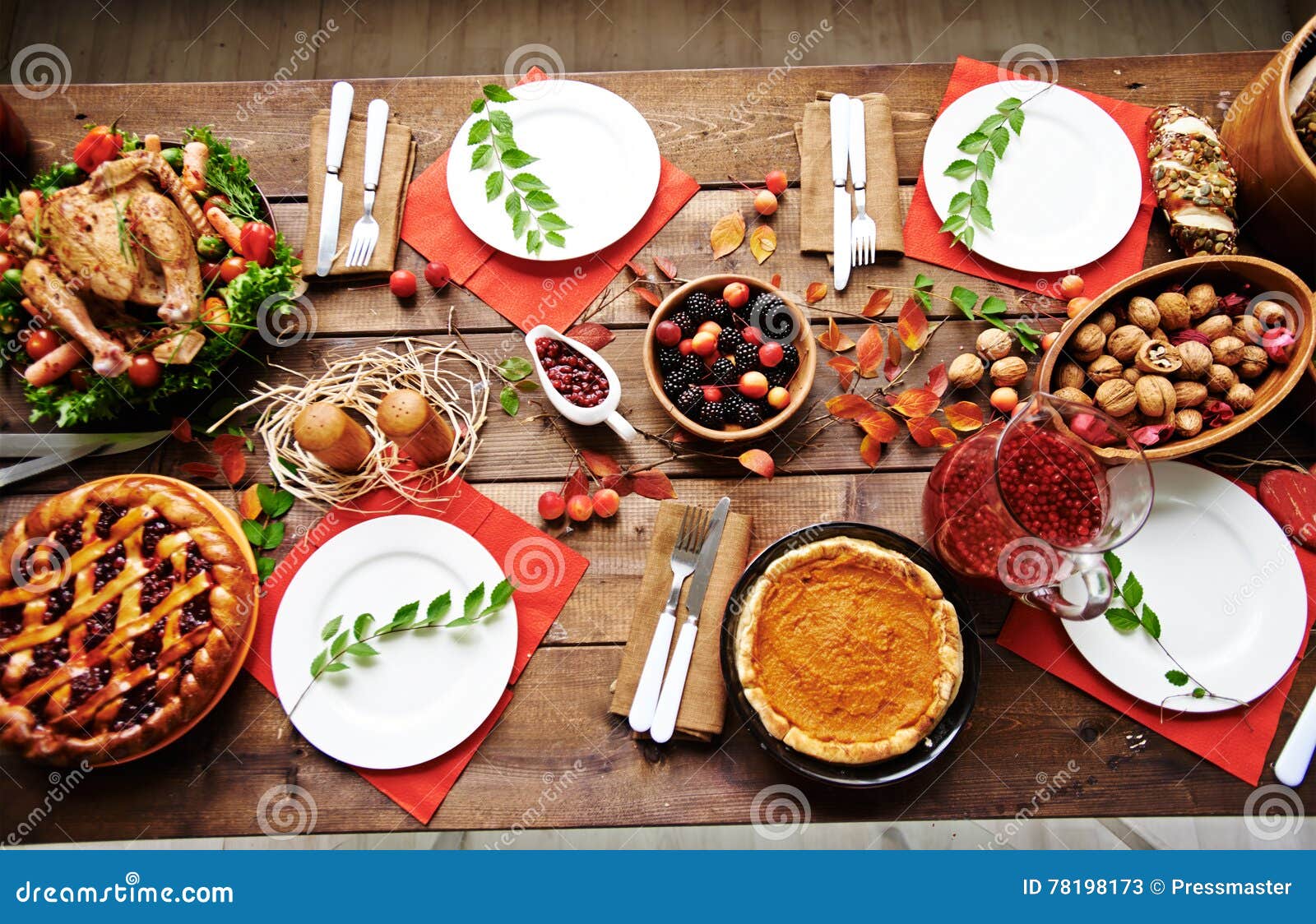 Thanksgiving table stock image. Image of table, cranberry - 78198173