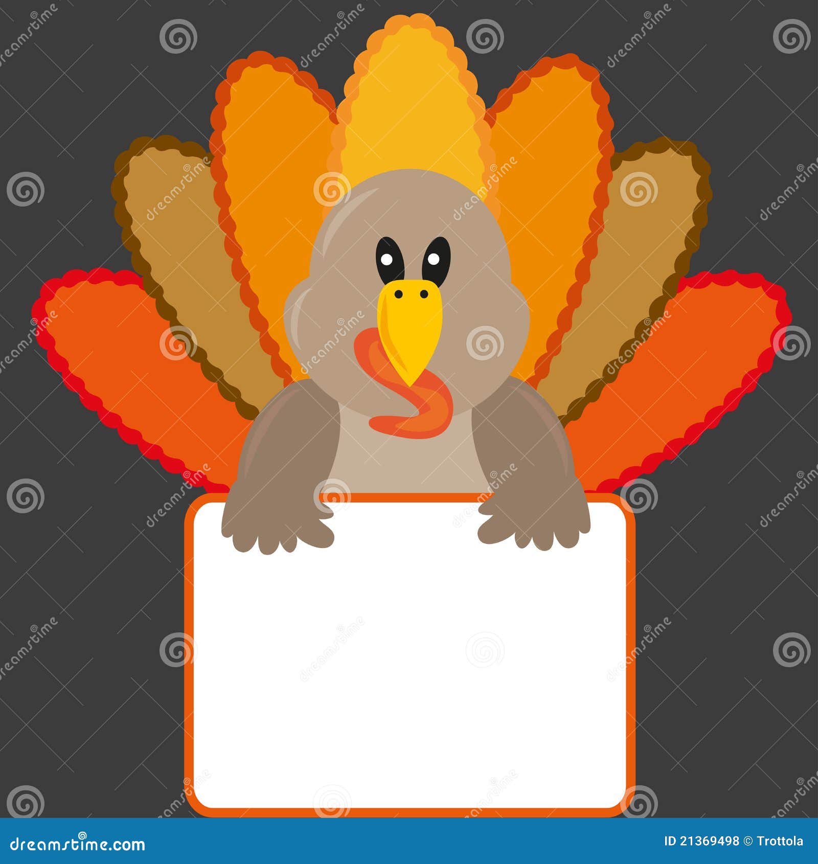 Thanksgiving Turkey with Banner Stock Vector - Illustration of funny ...