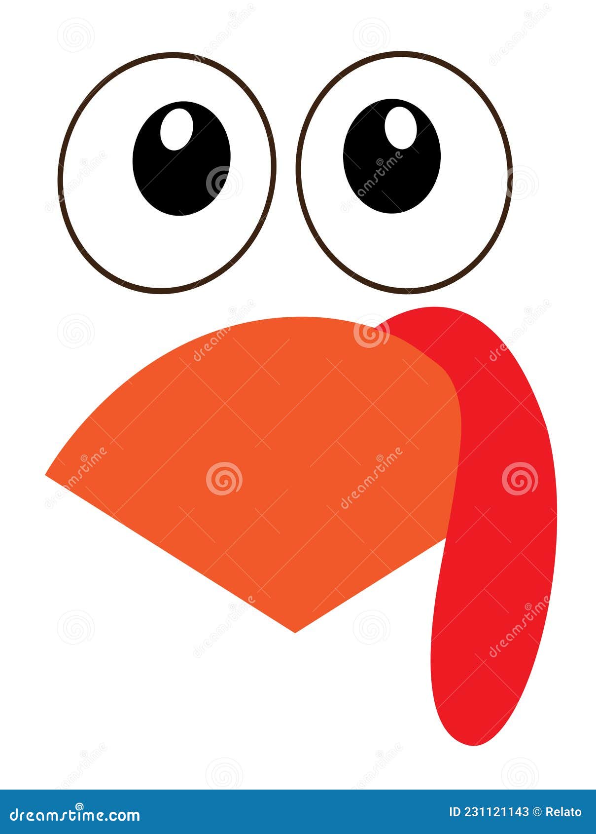 Thanksgiving Turkey Face, Funny Turkey. Stock Vector - Illustration of ...