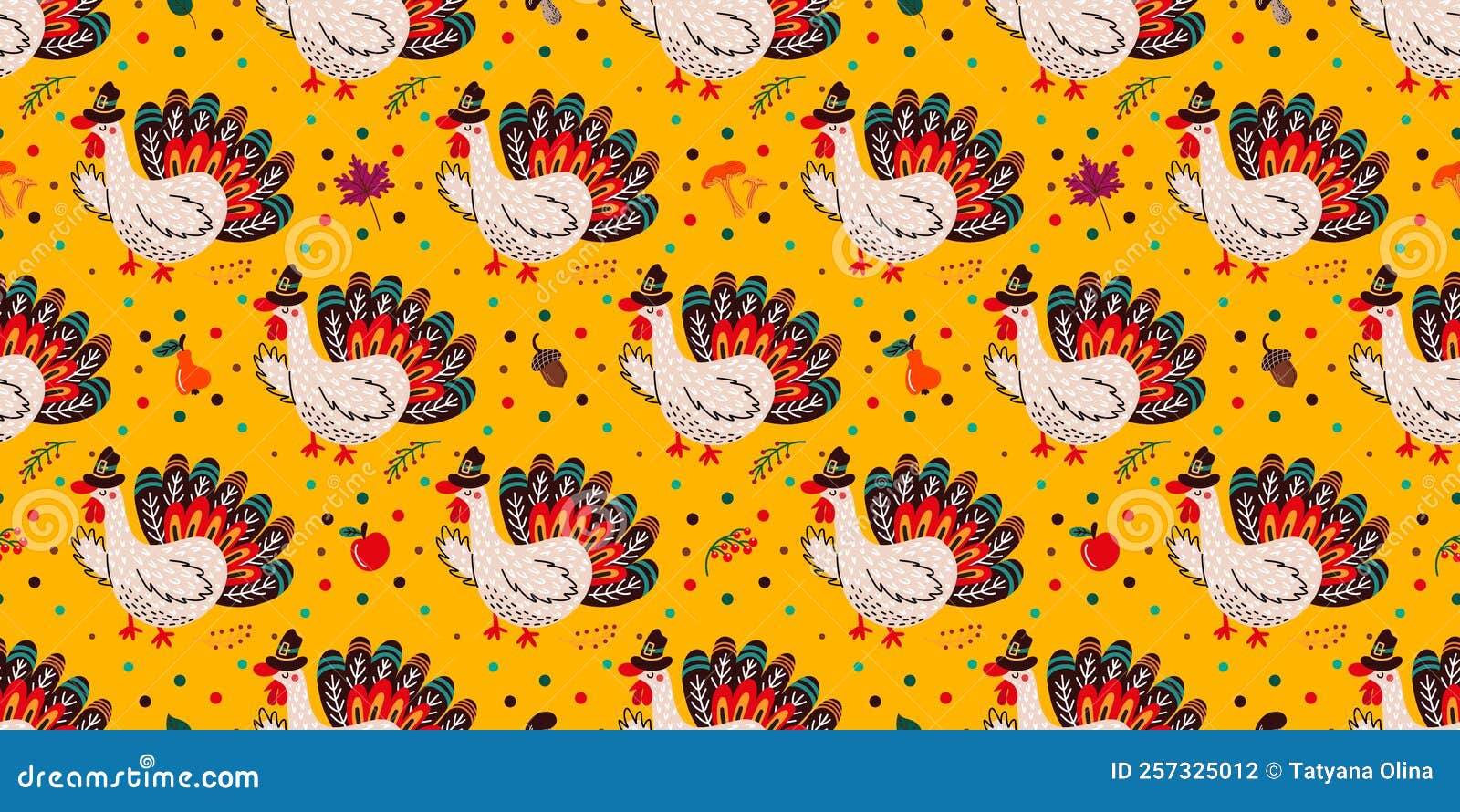 Seamless Pattern of Thanksgiving Day Symbols Stock Vector ...