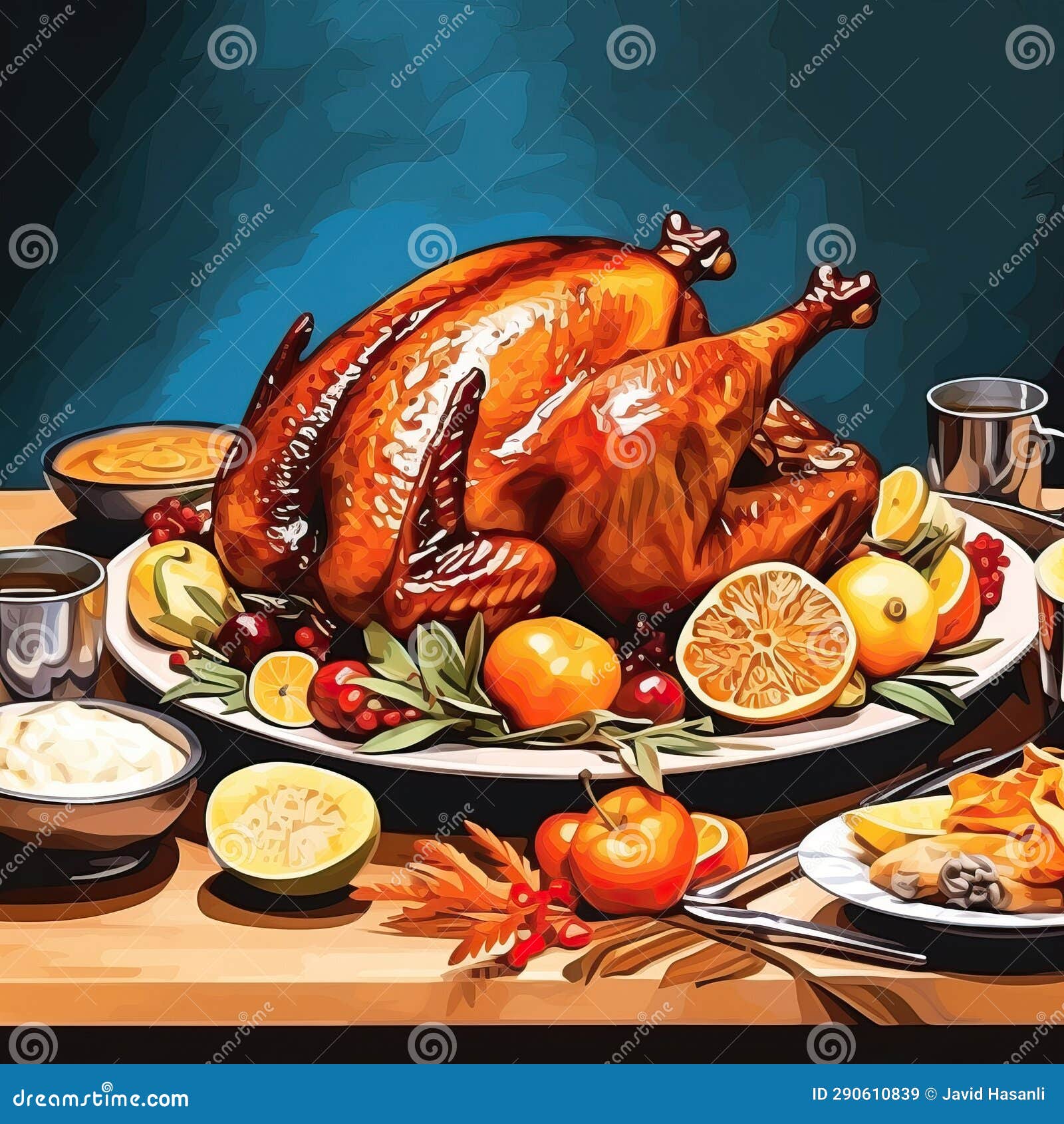 Thanksgiving Turkey Meat Background High Quality Ai Generated Image ...