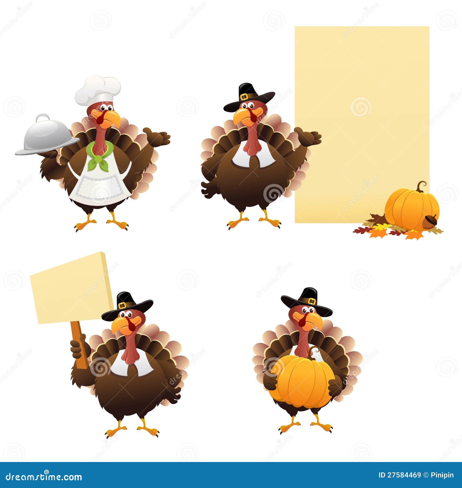 Thanksgiving Turkey Set stock vector. Illustration of poultry - 27584469