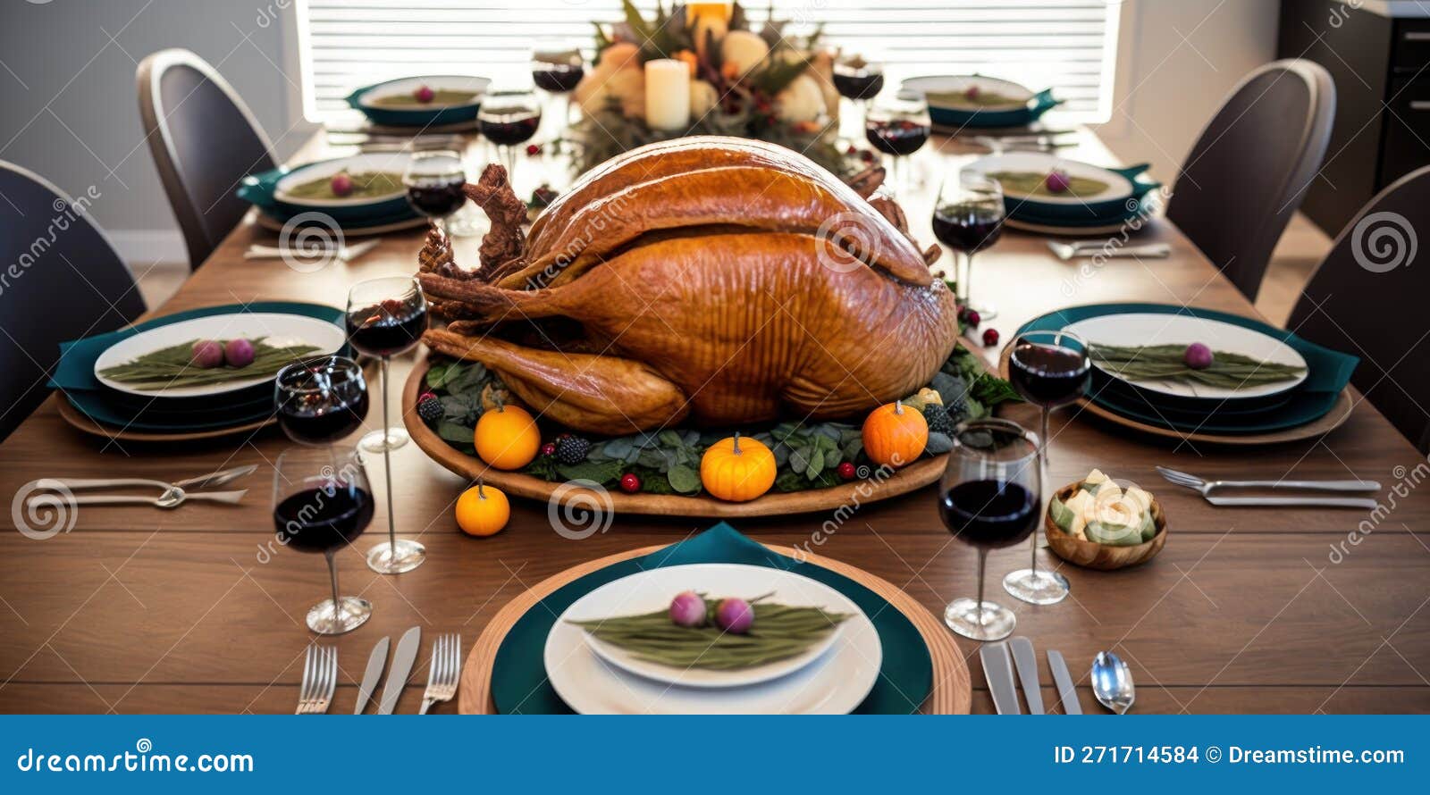 Thanksgiving Turkey on the Table Stock Illustration - Illustration of ...