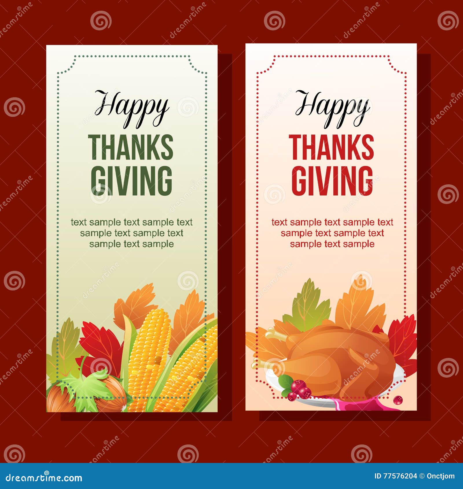 Thanksgiving Vertical Banner Stock Vector - Illustration of holiday ...