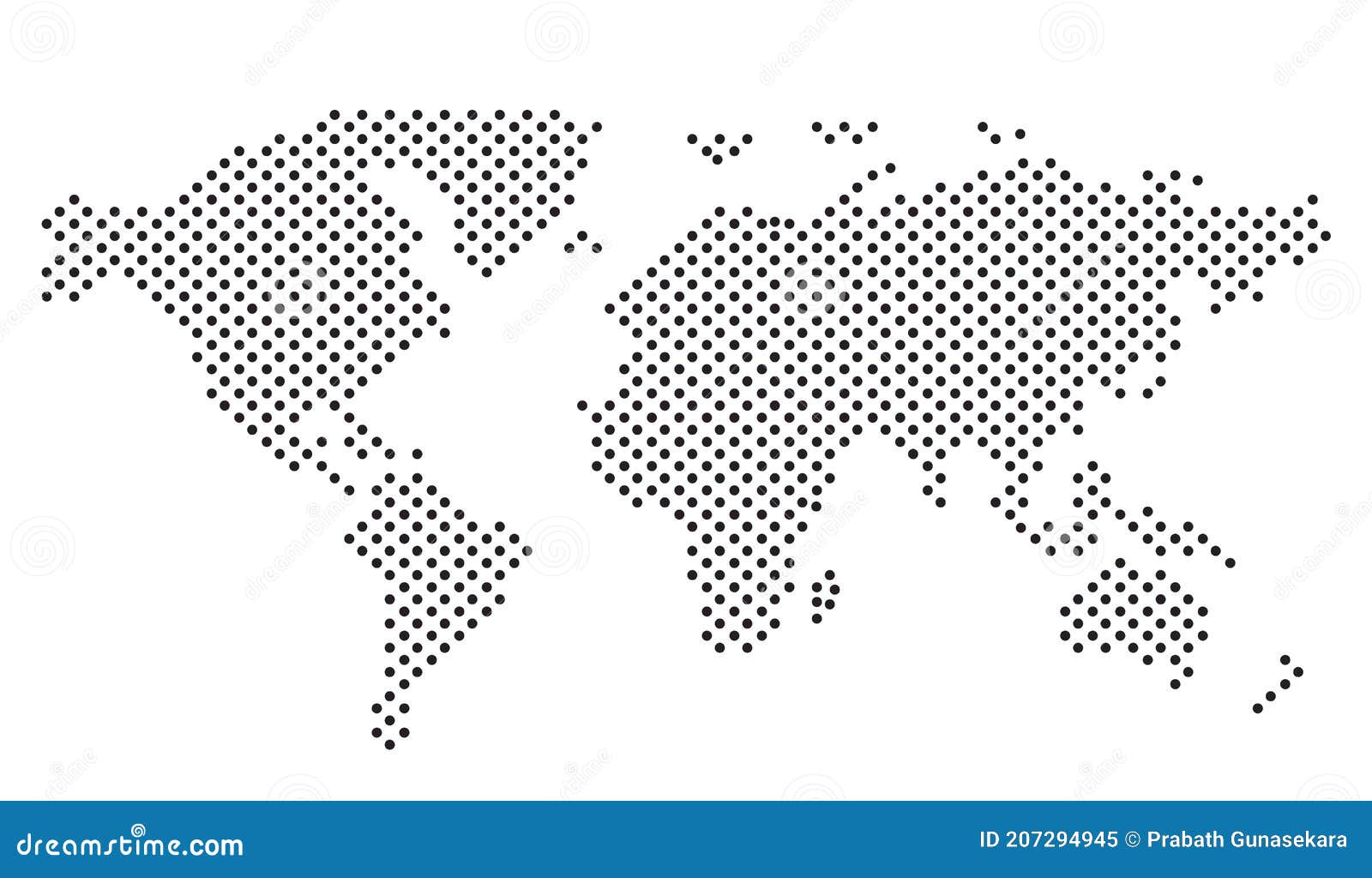 World Map Dotted Style Vector. Stock Vector - Illustration of earth ...