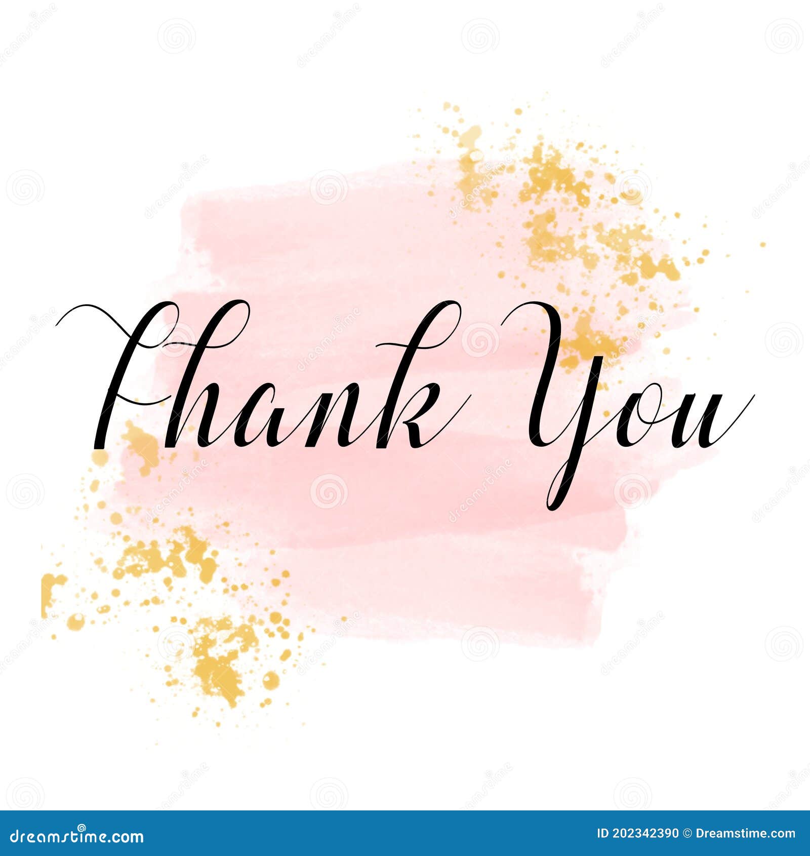 Thank You Pink Background Card Design Feminine Illustration Clipart ...