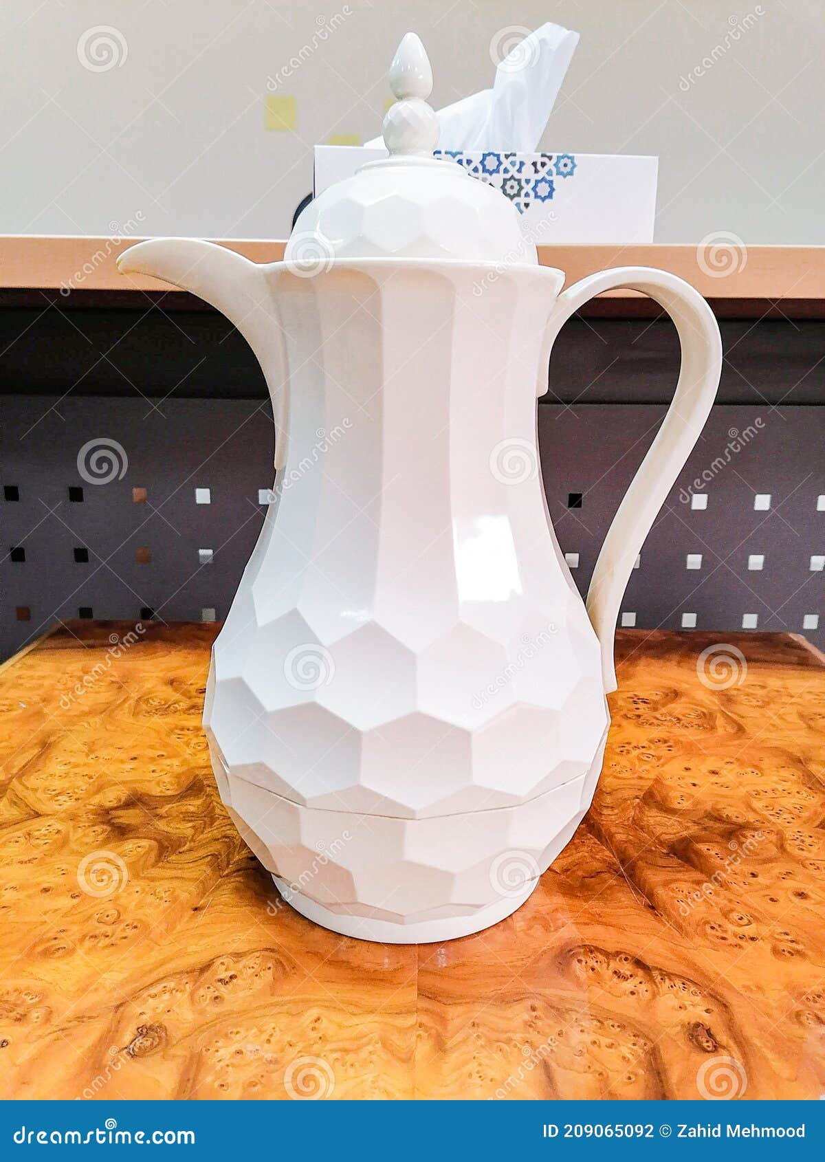 Thermos at Table One Box of Tissues Stock Photo - Image of transfer ...