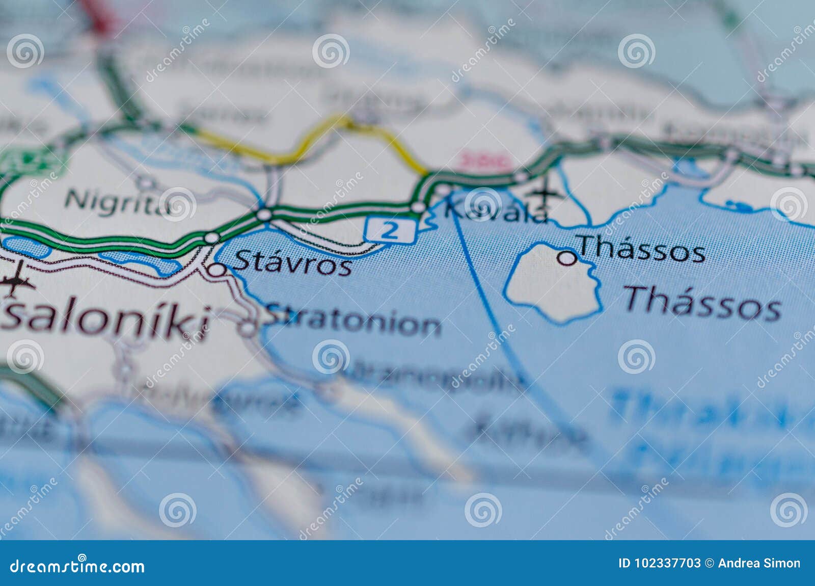 Thassos on map stock image. Image of pages, greece, papers - 102337703