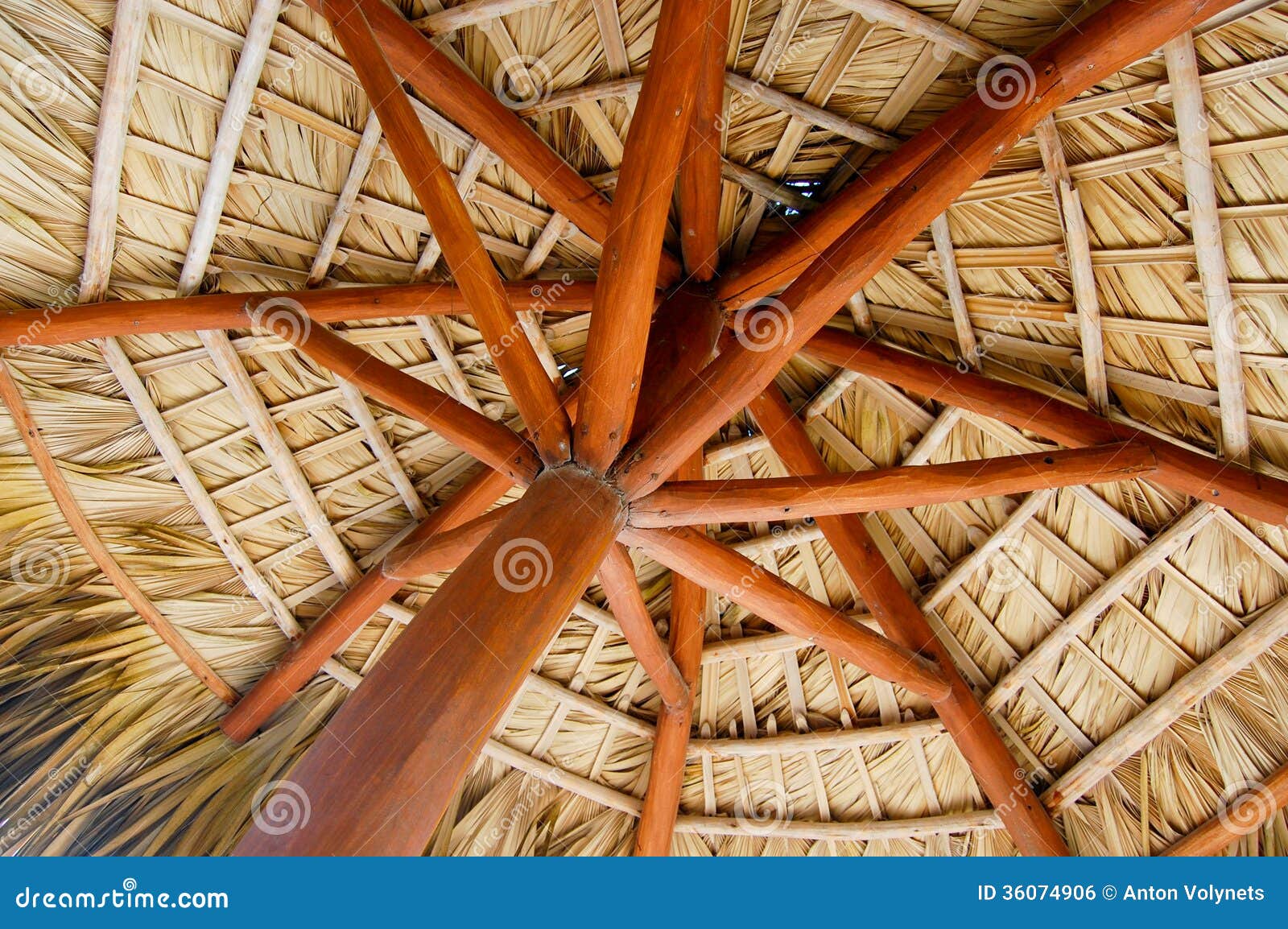 Thatch beach umbrella stock photo. Image of thatch, wood - 36074906