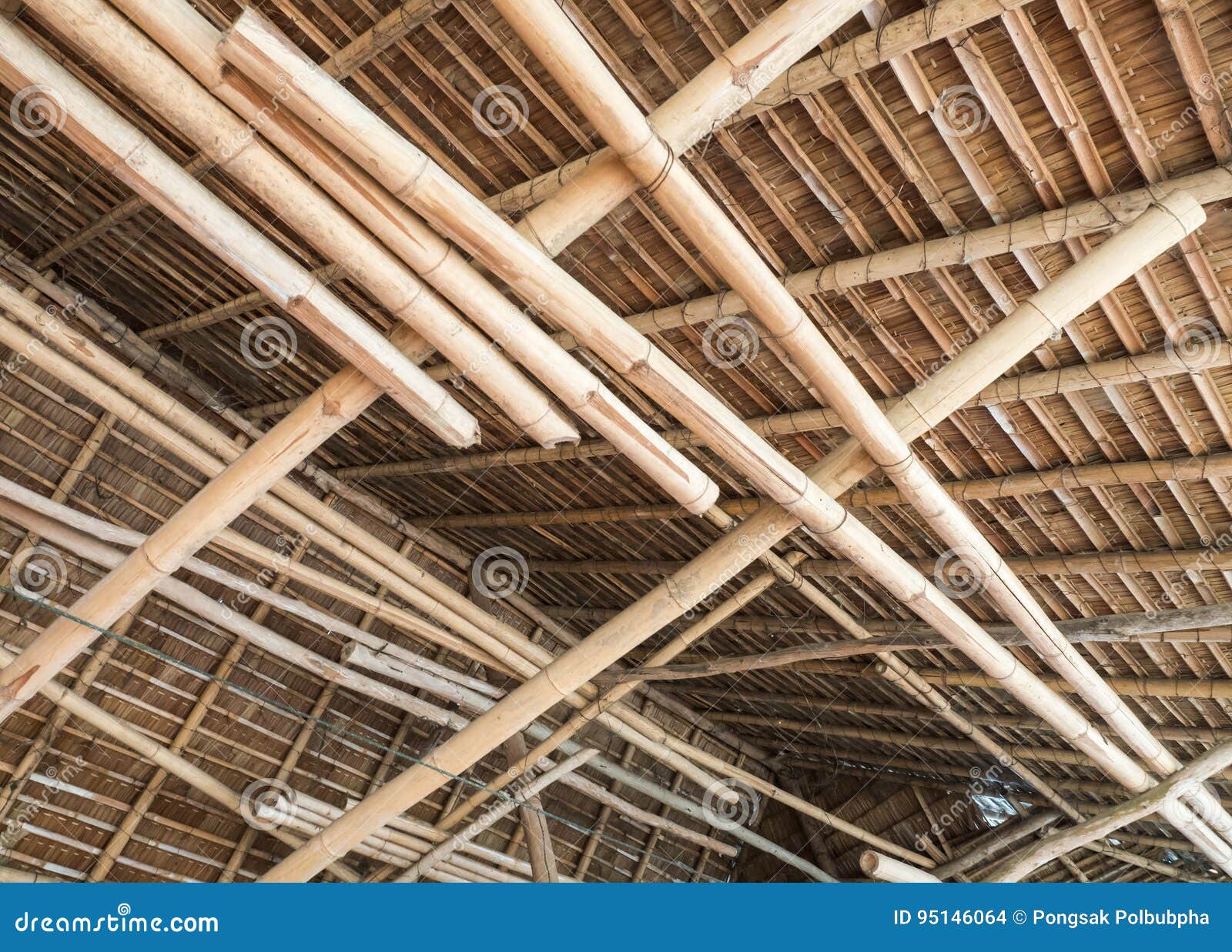 Thatch Roof with the Bamboo Structure. Stock Photo - Image of design ...