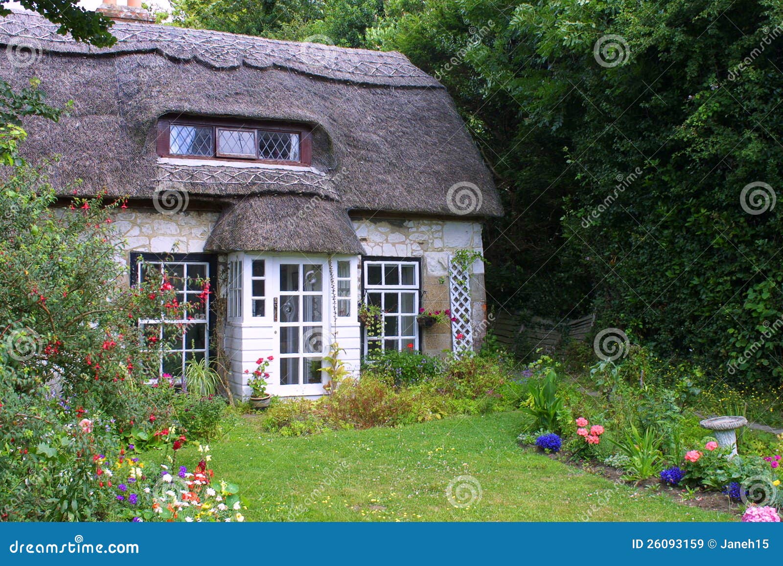 Thatched cottage stock image. Image of charming, house - 26093159