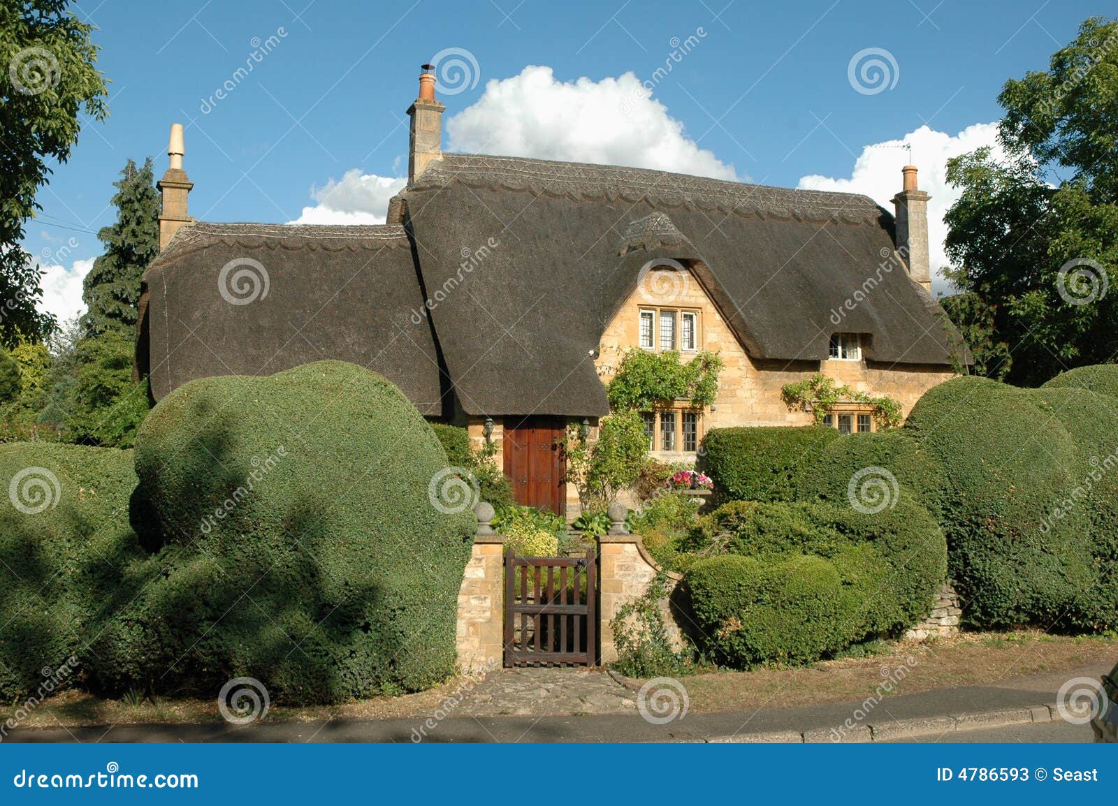 Thatched hustak fotografering för bildbyråer. Bild av england - 4786593