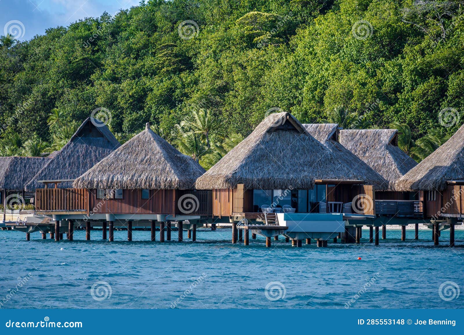 Thatched Huts Built Over the Water Stock Photo - Image of homes ...