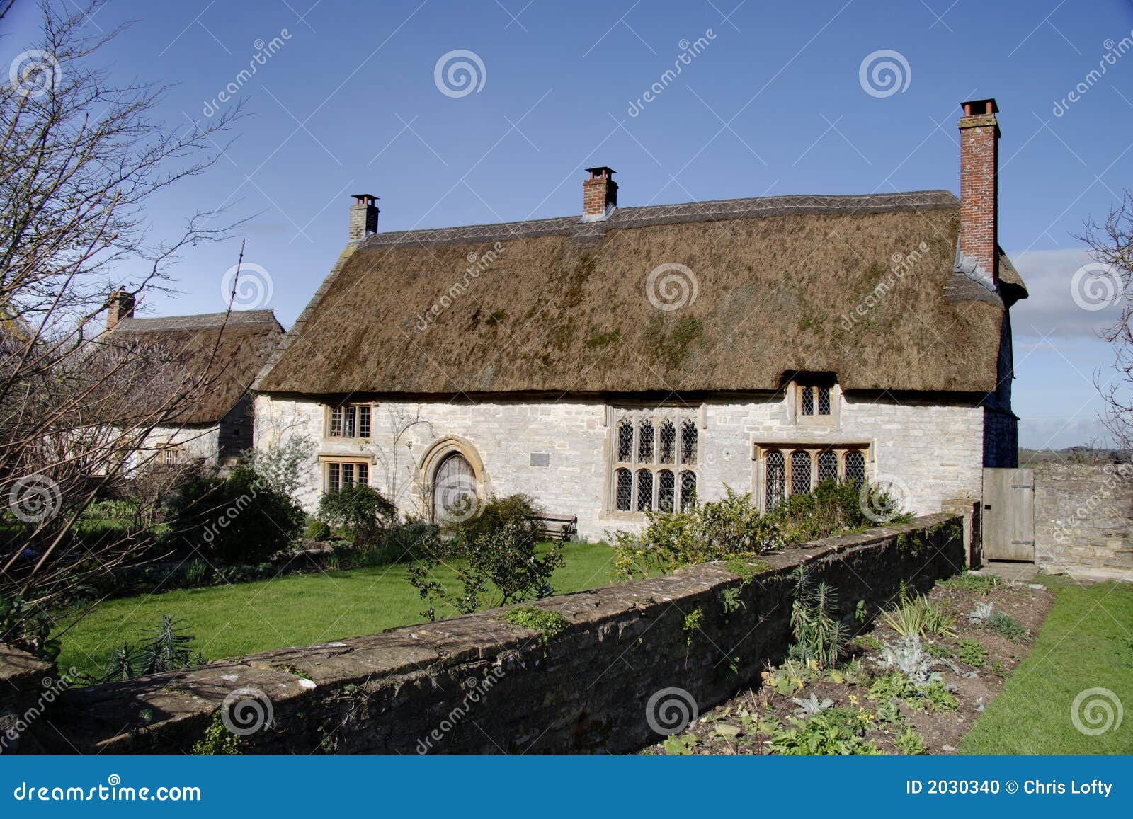 Thatched Medieval House stock photo. Image of chimneys - 2030340
