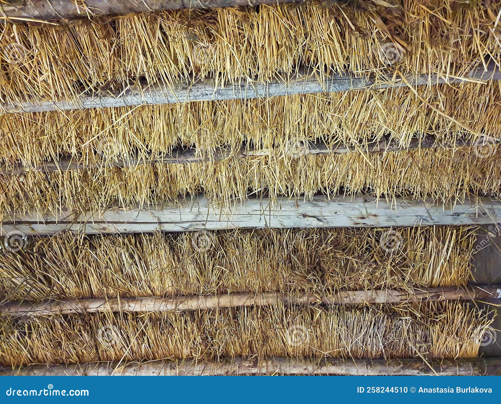 Thatched Roof of House Inside View, Texture Background Stock Photo ...
