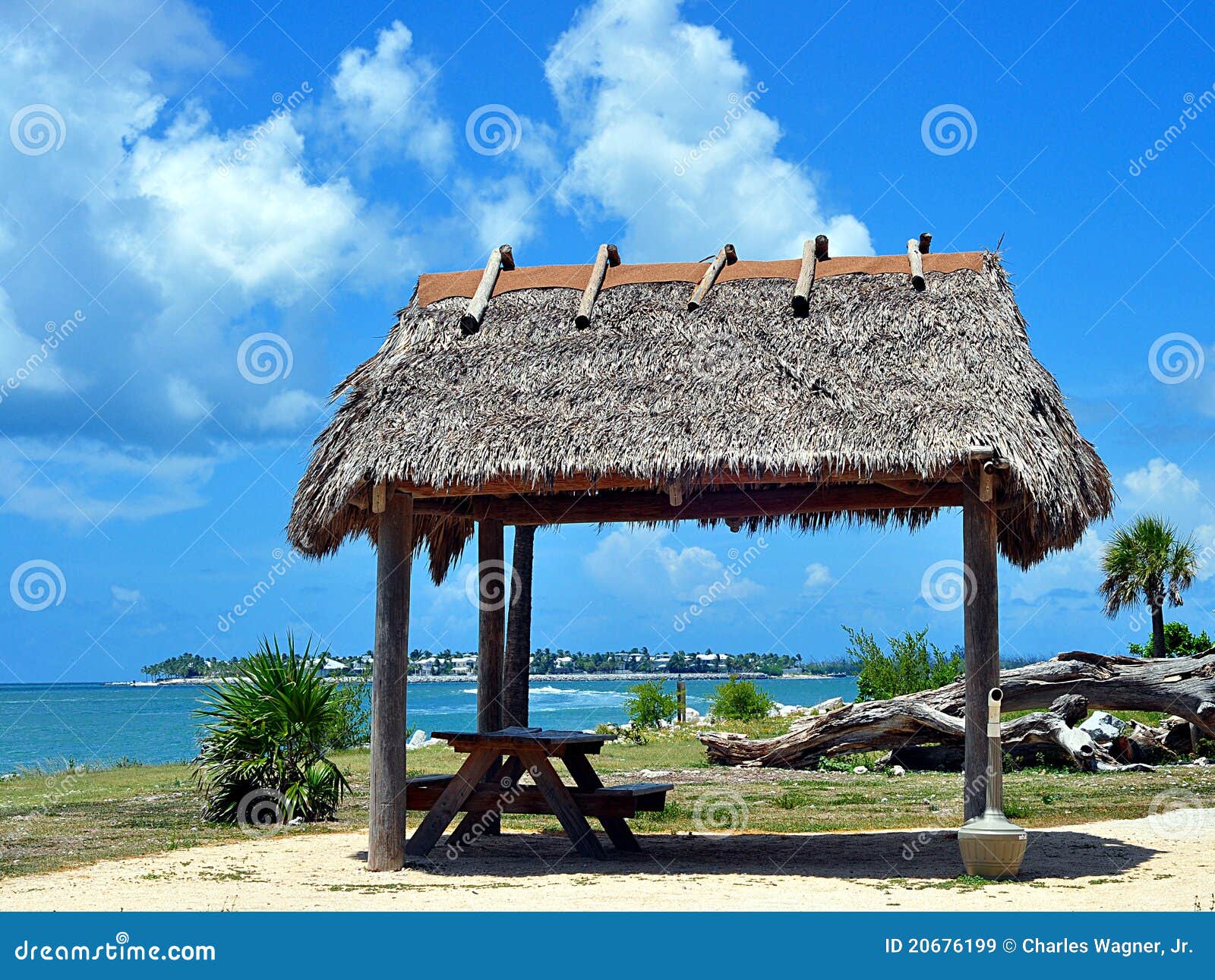 Thatched Roof Tiki Hut stock image. Image of shelter - 20676199