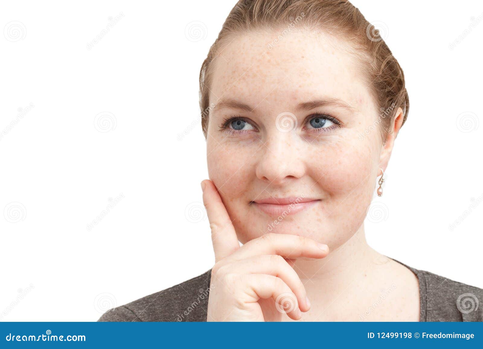 Thats a Good Idea - Woman Thinking about Your Text Stock Photo - Image ...