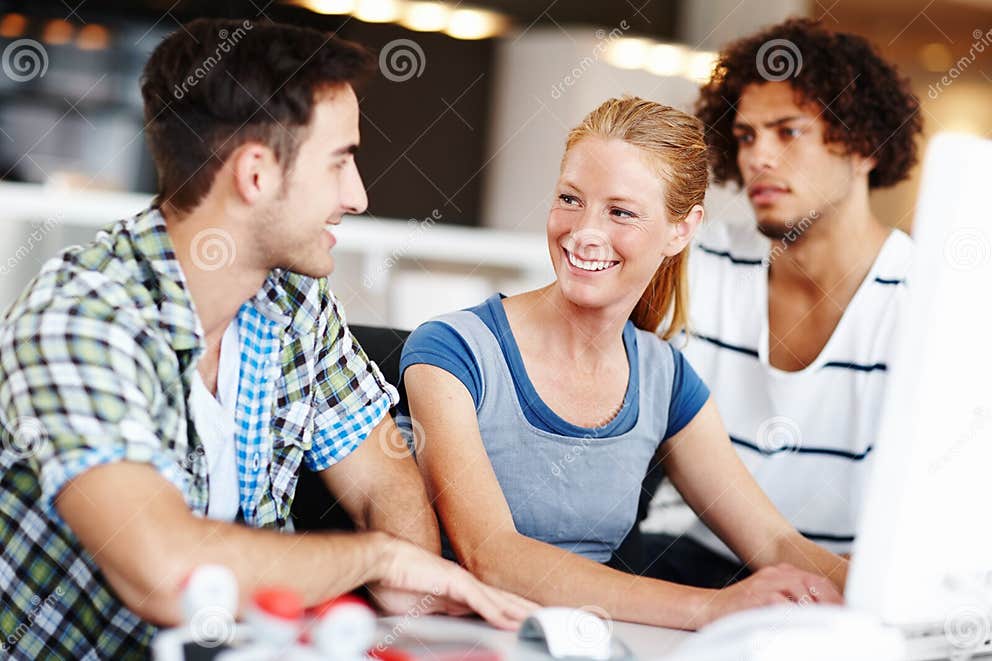 Thats a Great Idea. a Group of Colleagues Working in the Office ...