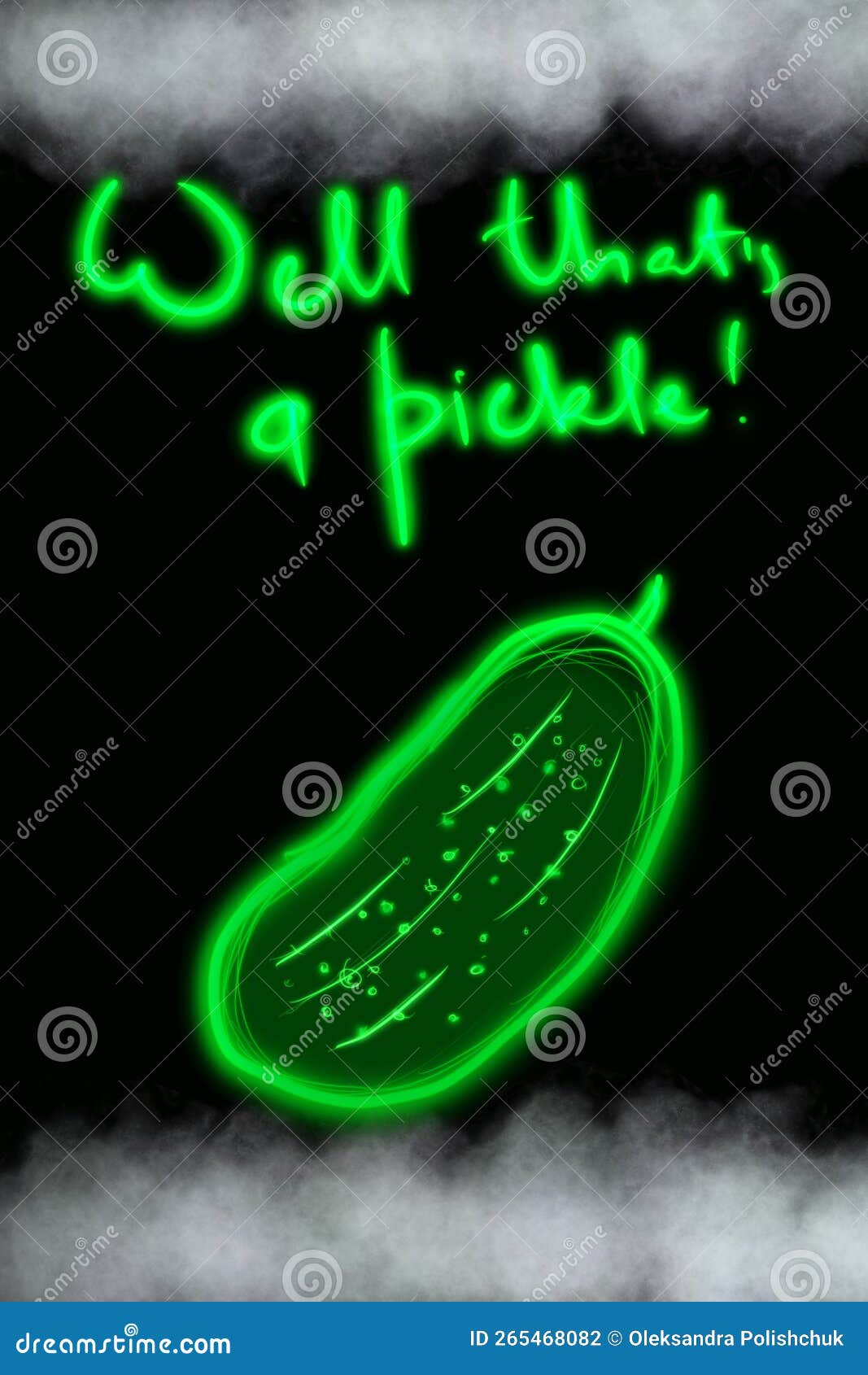 Thats a Pickle Poster Neon Illustration Stock Illustration ...