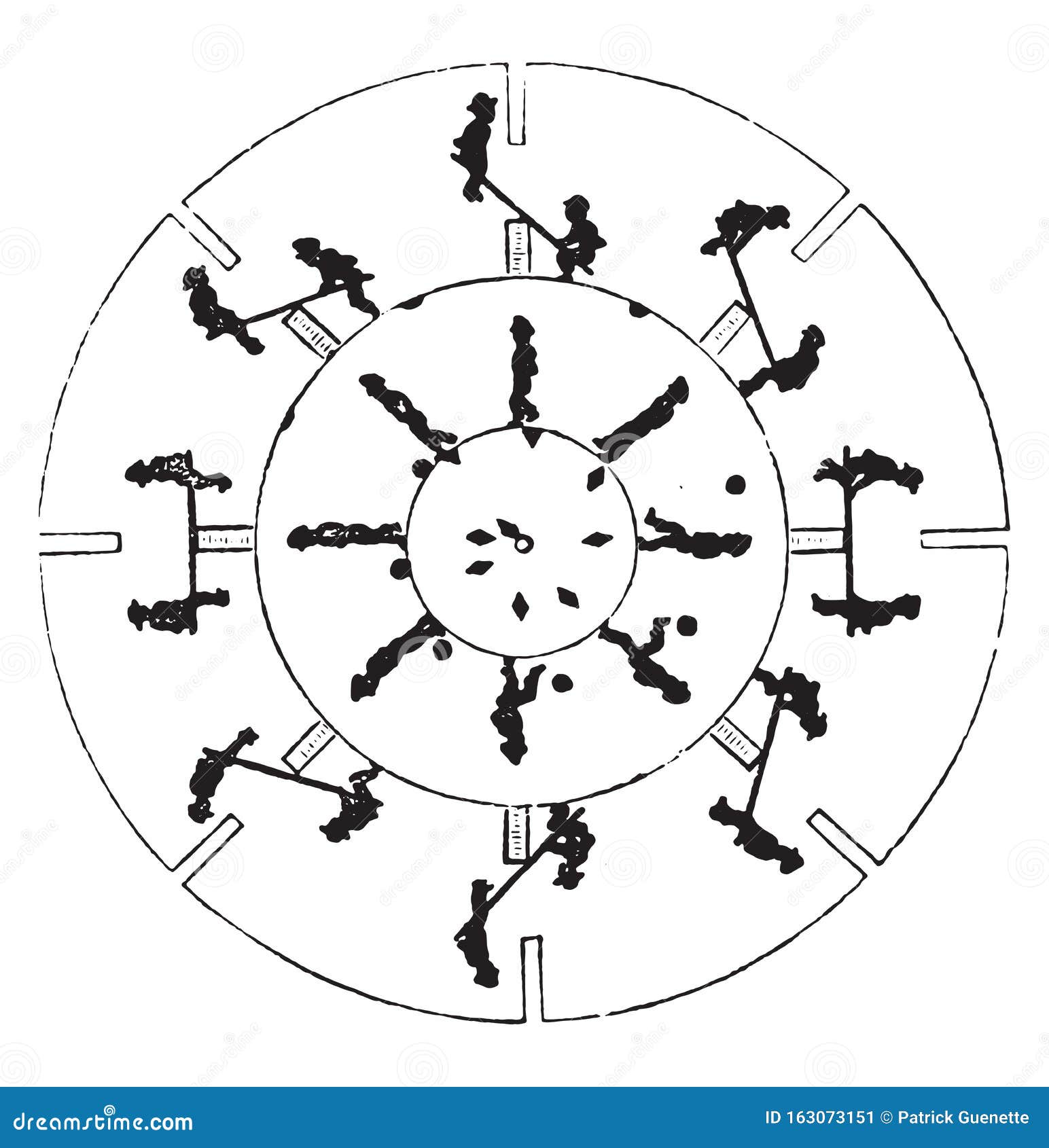 The Thaumatrope, Vintage Engraving Stock Vector - Illustration of ...