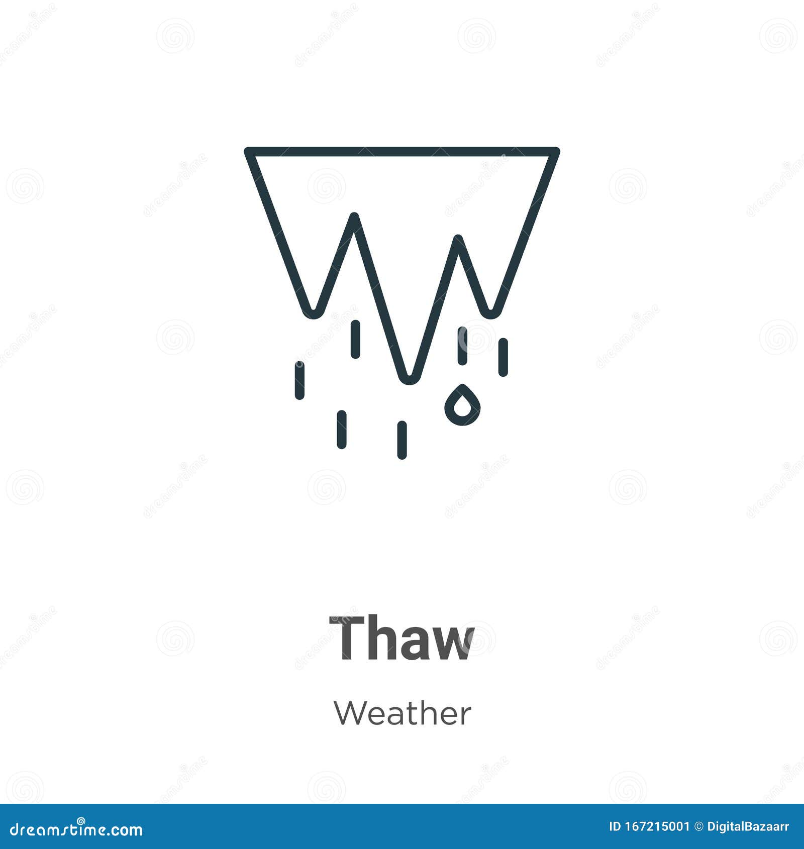 Thaw Outline Vector Icon. Thin Line Black Thaw Icon, Flat Vector Simple Element Illustration ...