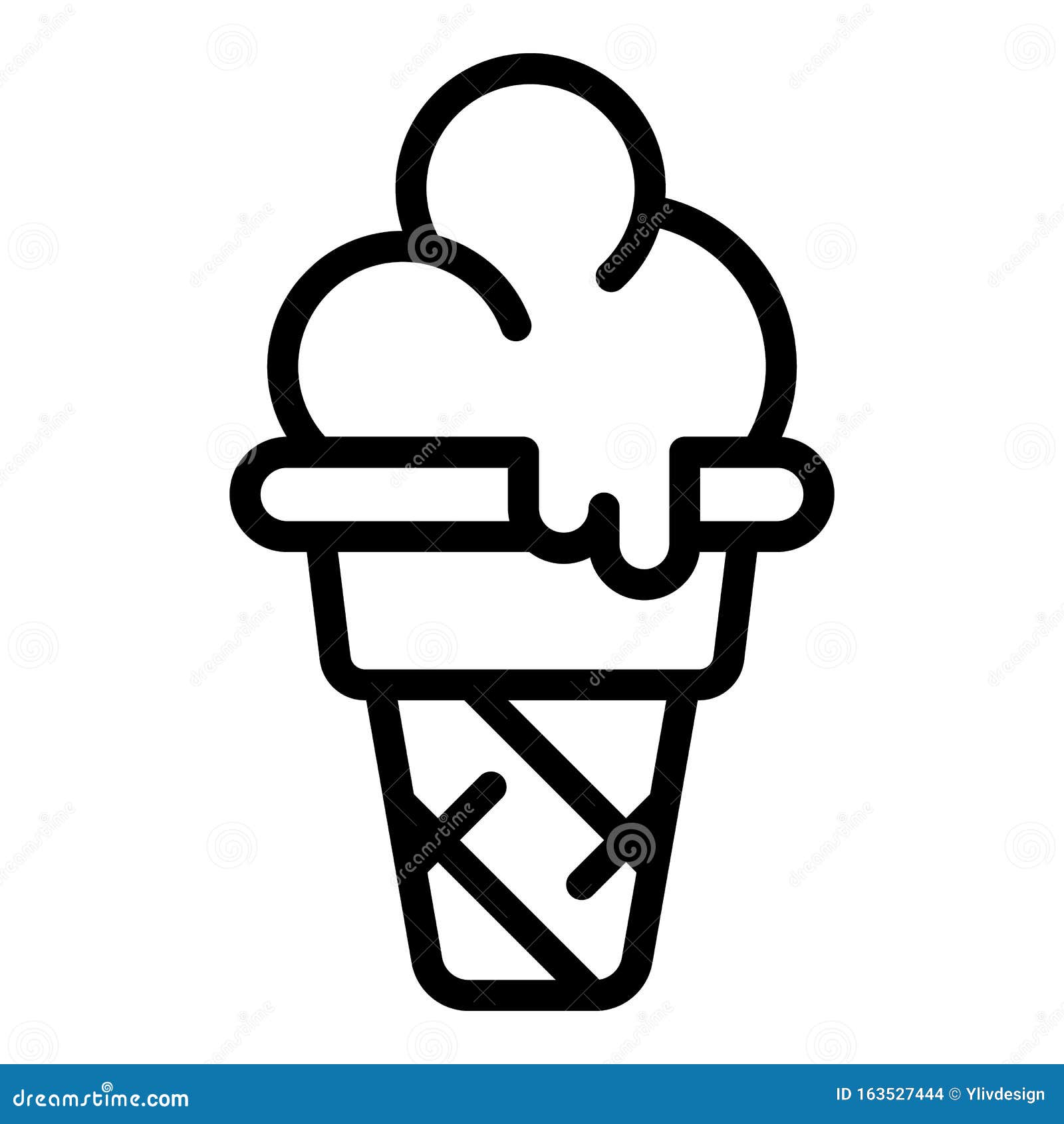 Thawed Ice Cream Icon, Outline Style Stock Vector - Illustration of ...