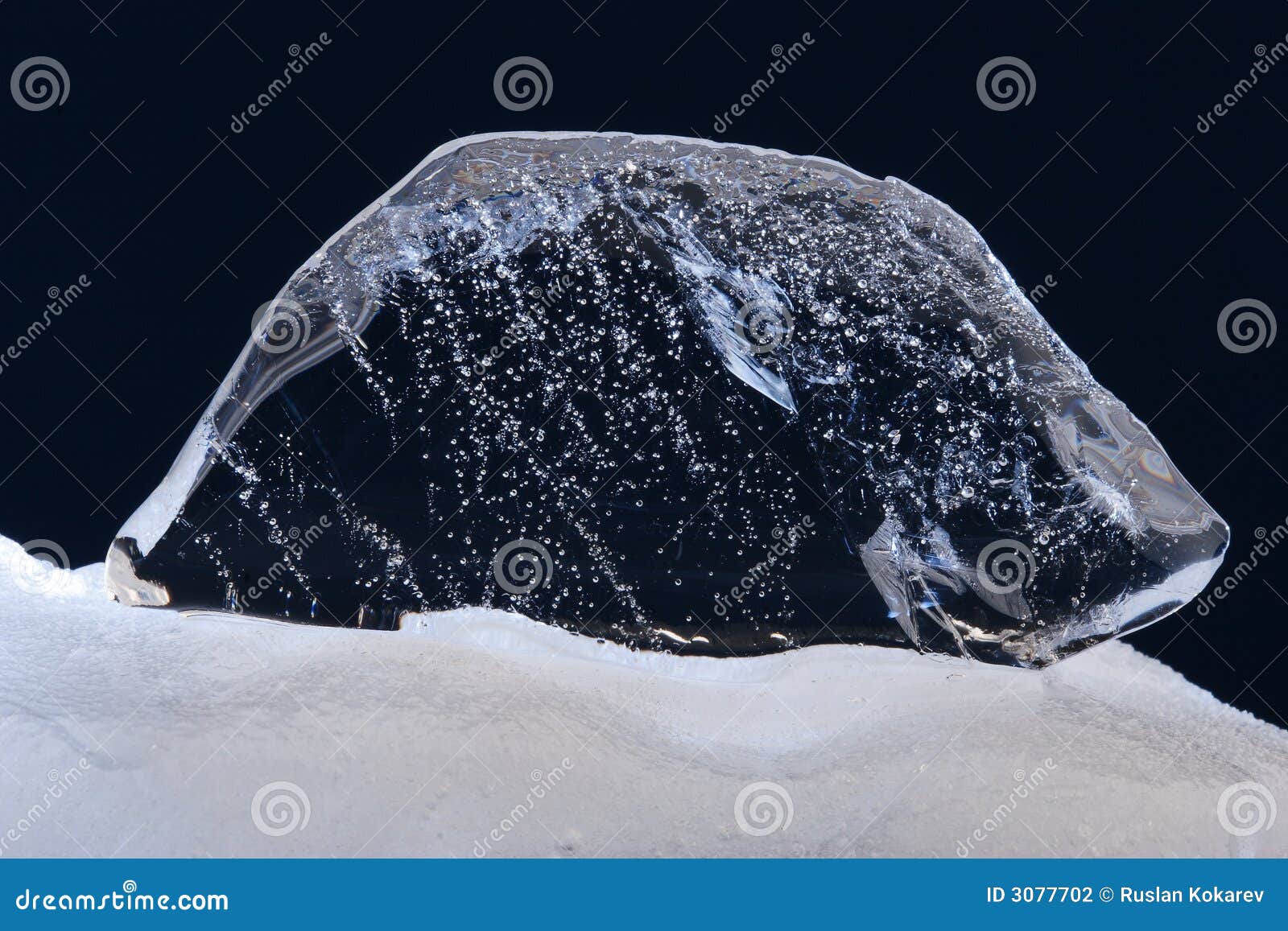 Thawing clear ice fragment stock photo. Image of snowdrift - 3077702
