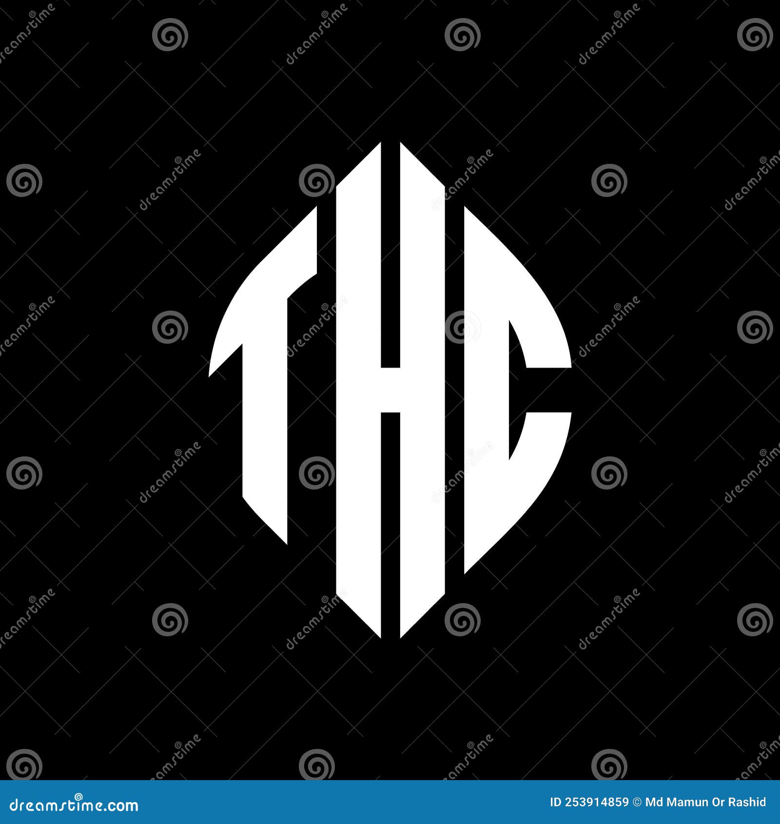 THC Circle Letter Logo Design with Circle and Ellipse Shape. THC ...