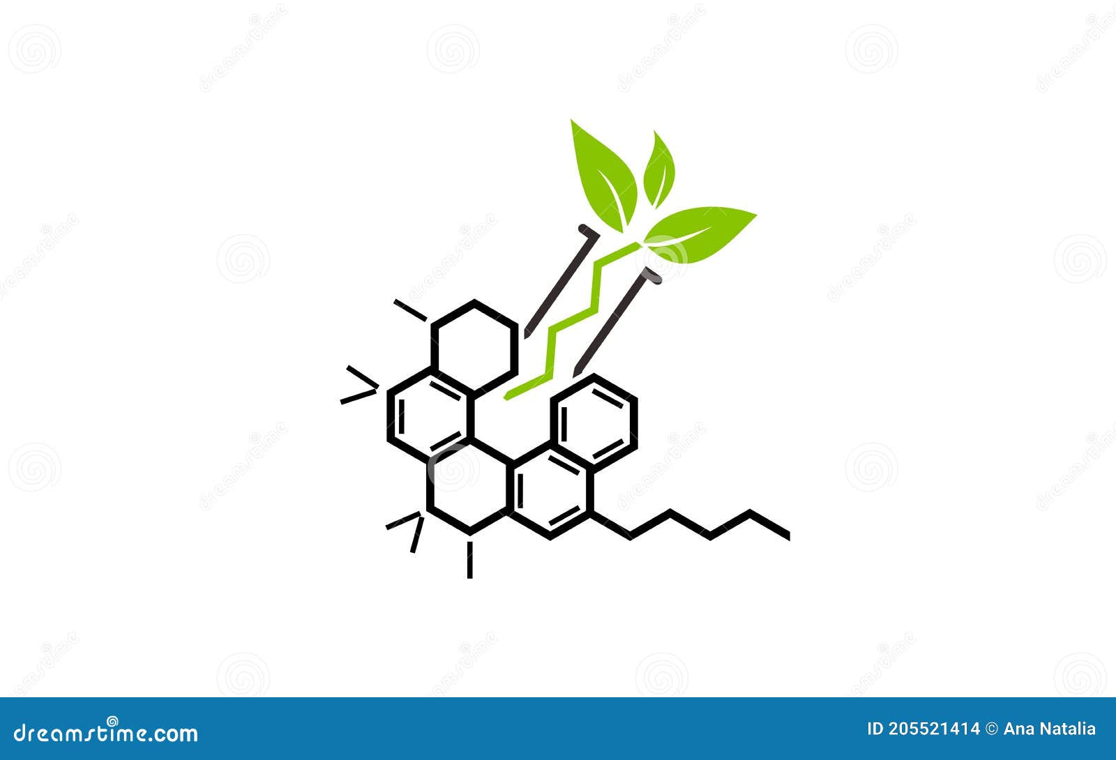 THC Symbol with Leaf Logo Design Template Stock Vector - Illustration ...