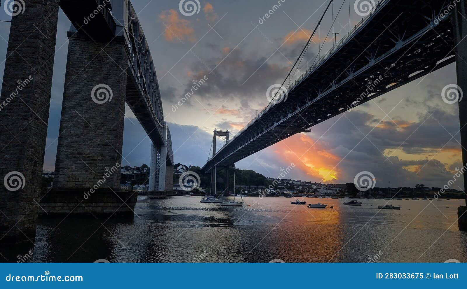 The Tamar Bridge between Devon and Cornwall Uk Stock Image - Image of ...