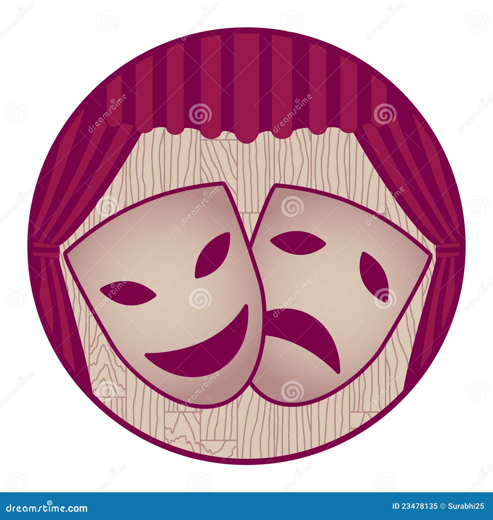 Tragicomic Theater Masks. Sad And Smile Masks Stock Image ...