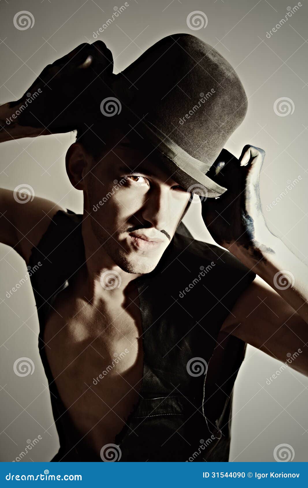Theater Actor with Hat. Retro Style Stock Photo - Image of style ...