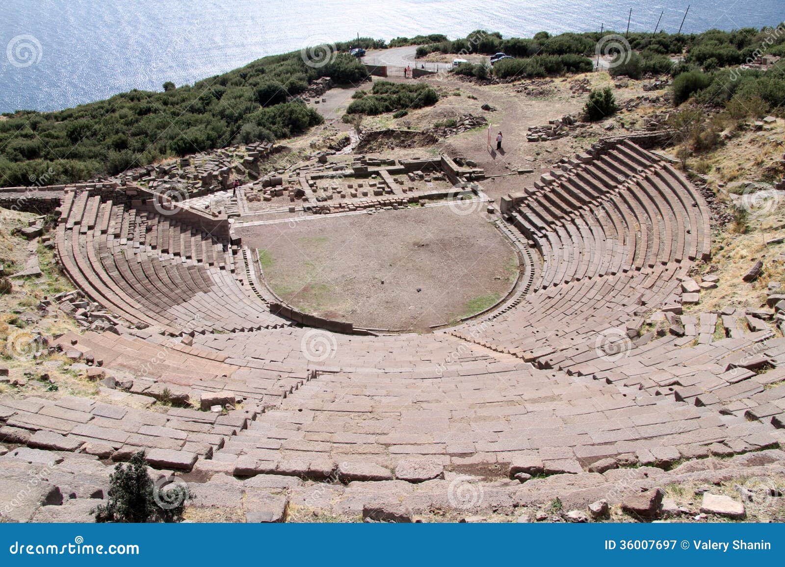 Theater in Assos stock image. Image of mount, semicircle - 36007697
