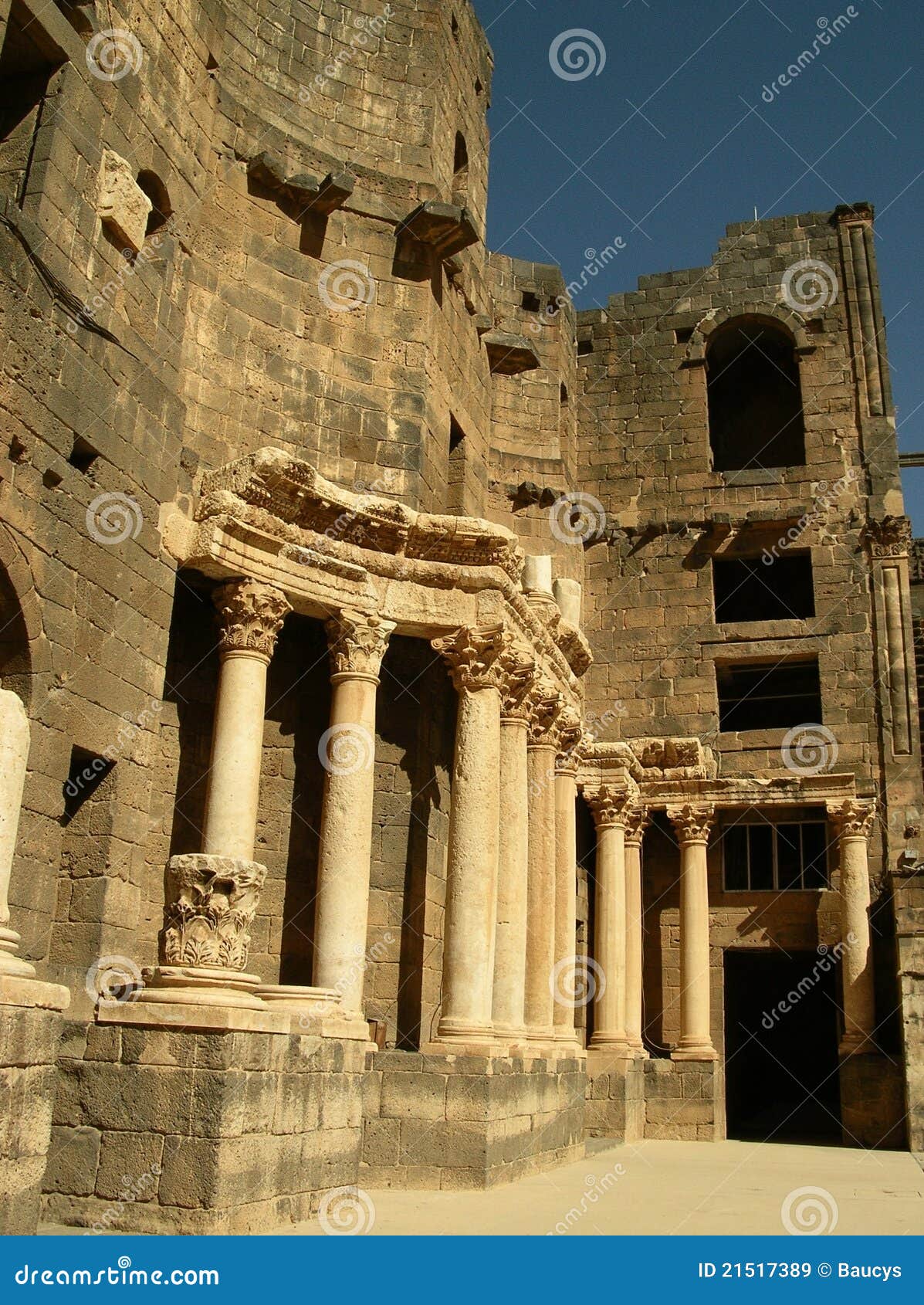 Theater in Bosra, Syria stock image. Image of ancient - 21517389