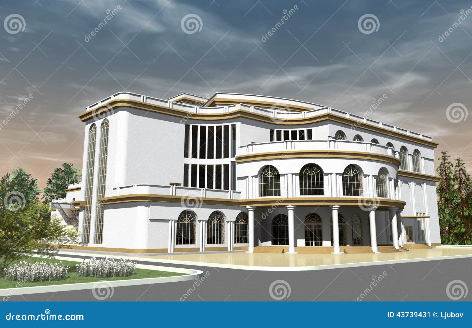 Theater building stock illustration. Illustration of colorful - 43739431
