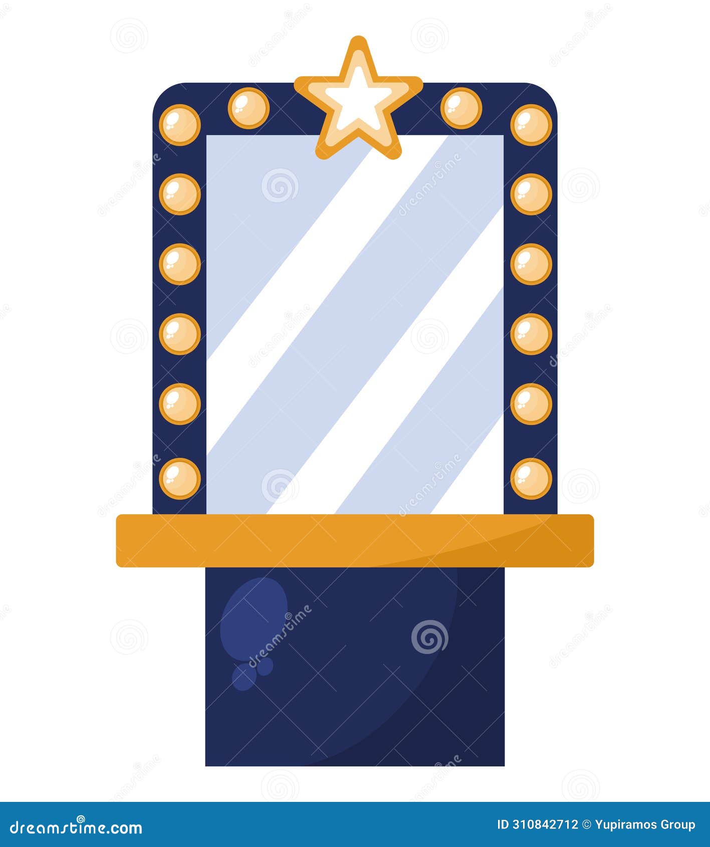 Theater celebrity mirror stock vector. Illustration of electric - 310842712