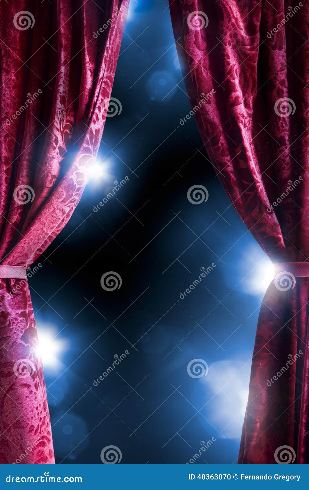 Theater Curtain with Dramatic Lighting Stock Photo - Image of fright ...