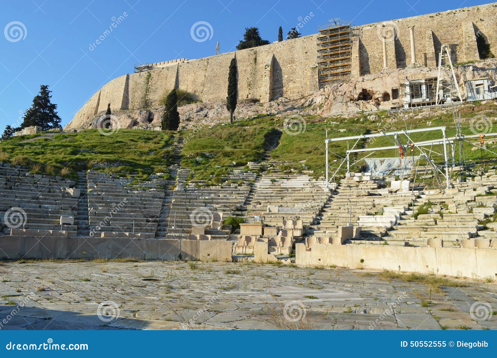 The Theater from Delphi in the Acropolis of Athens Stock Image - Image ...