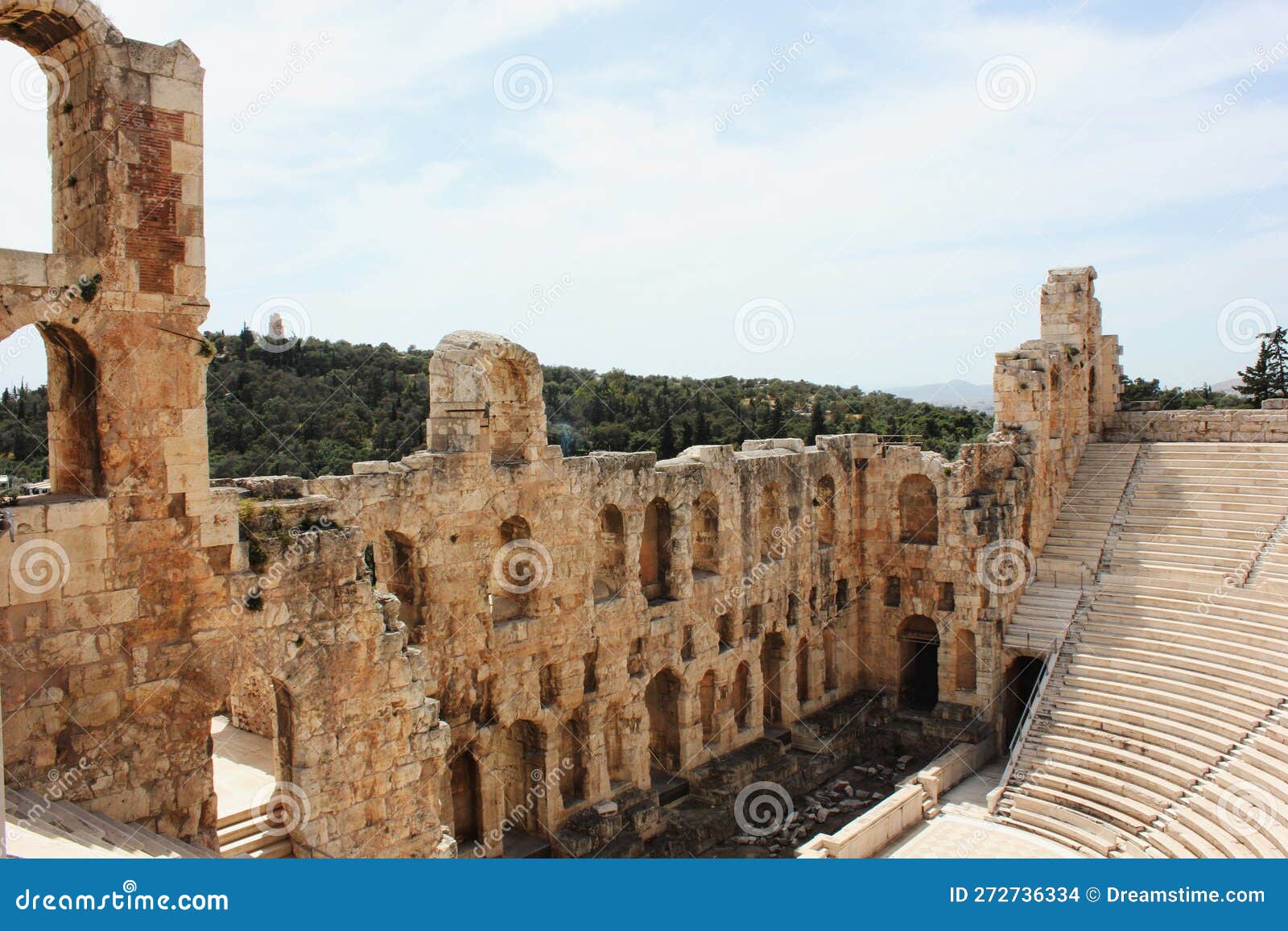 Theater of Herodes Atticus in the Acropolis of Athens Stock Photo ...