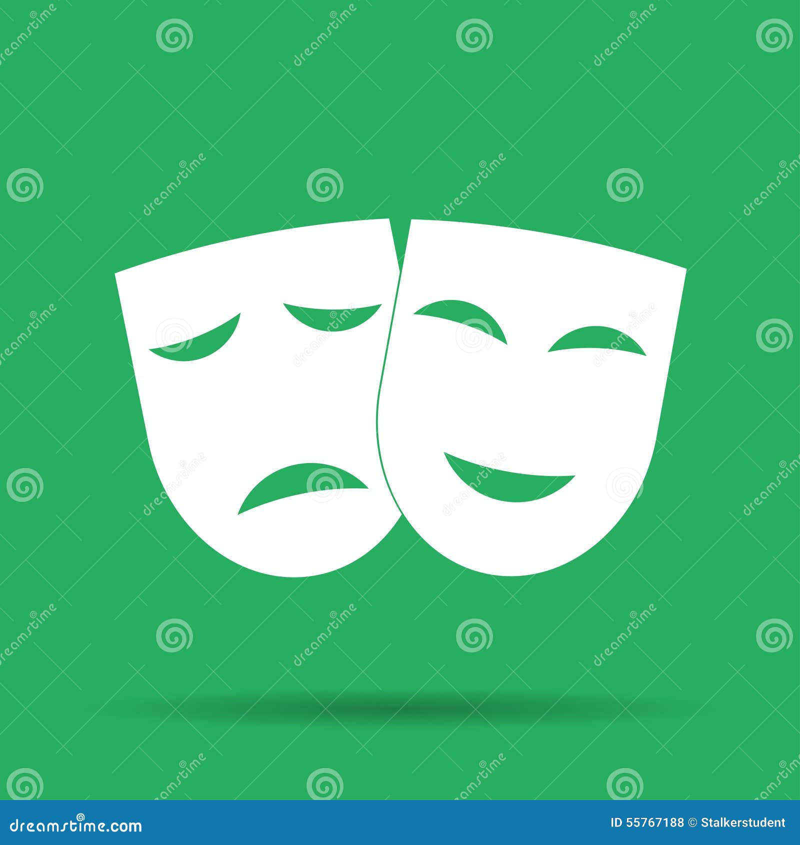 Theater Icon with Happy and Sad Masks Stock Vector - Illustration of ...
