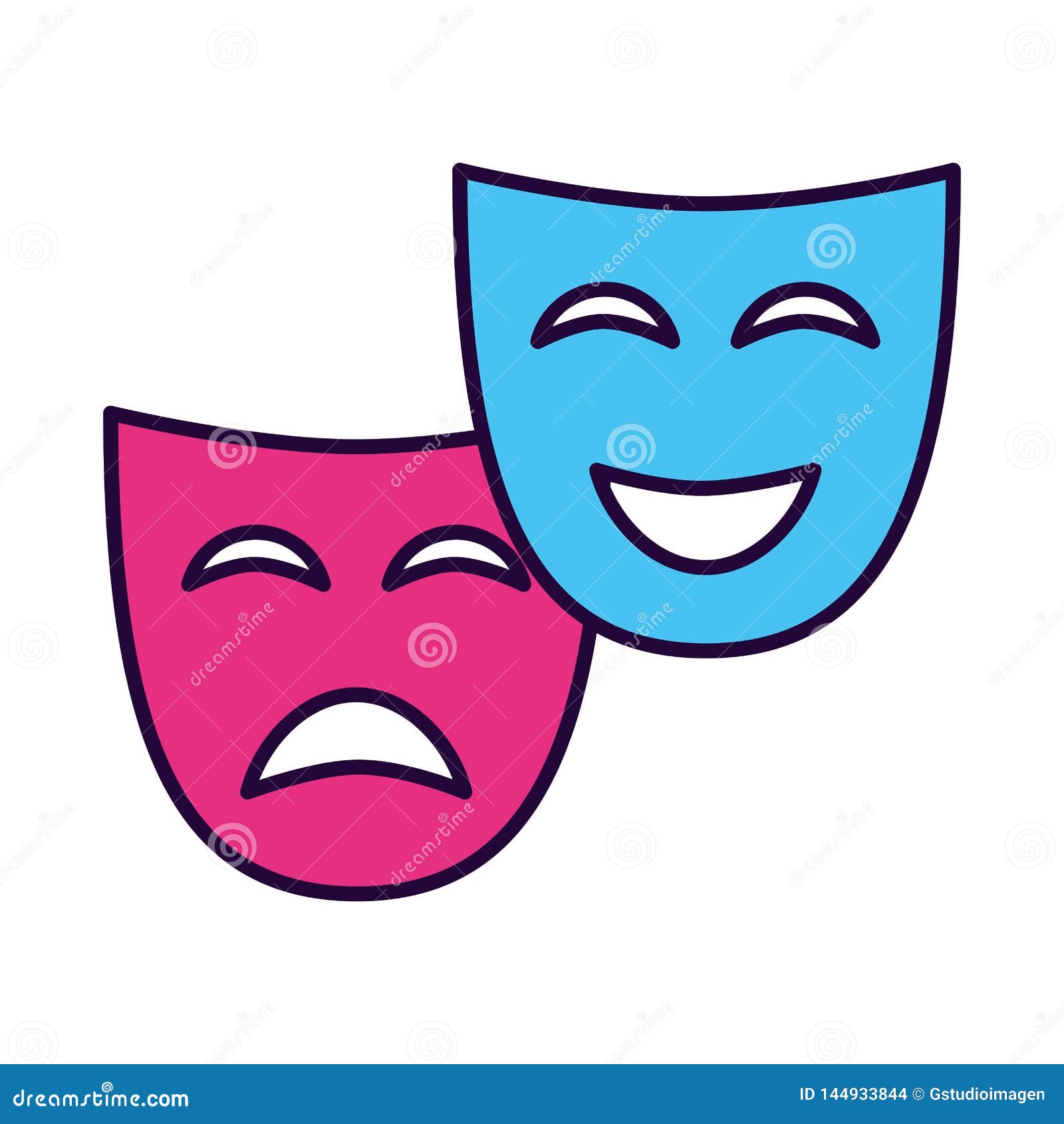 Theater mask comedy drama stock vector. Illustration of background ...