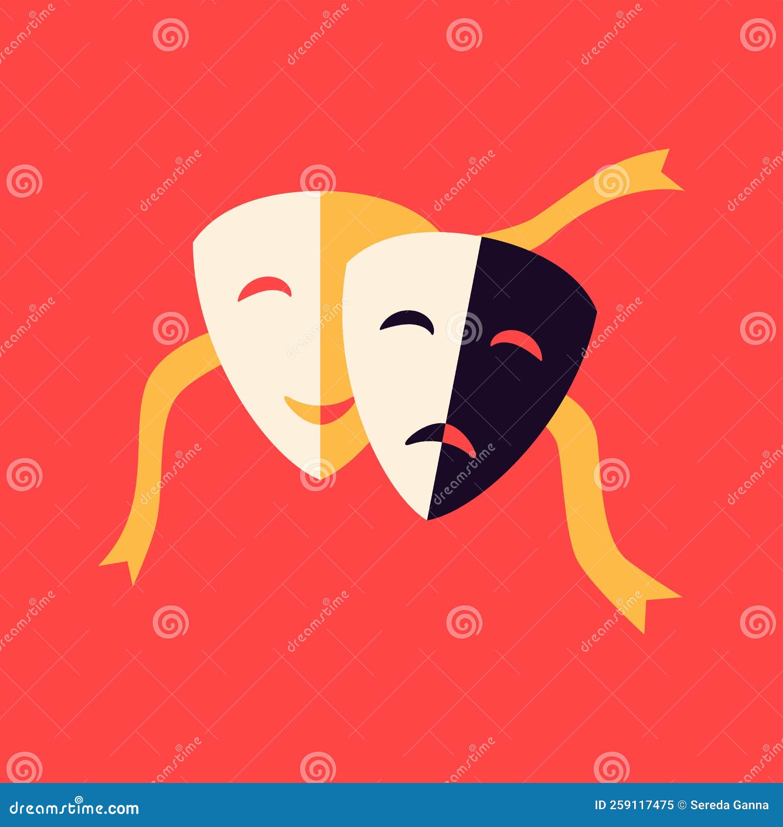 Theater Mask Symbols stock vector. Illustration of opera - 259117475