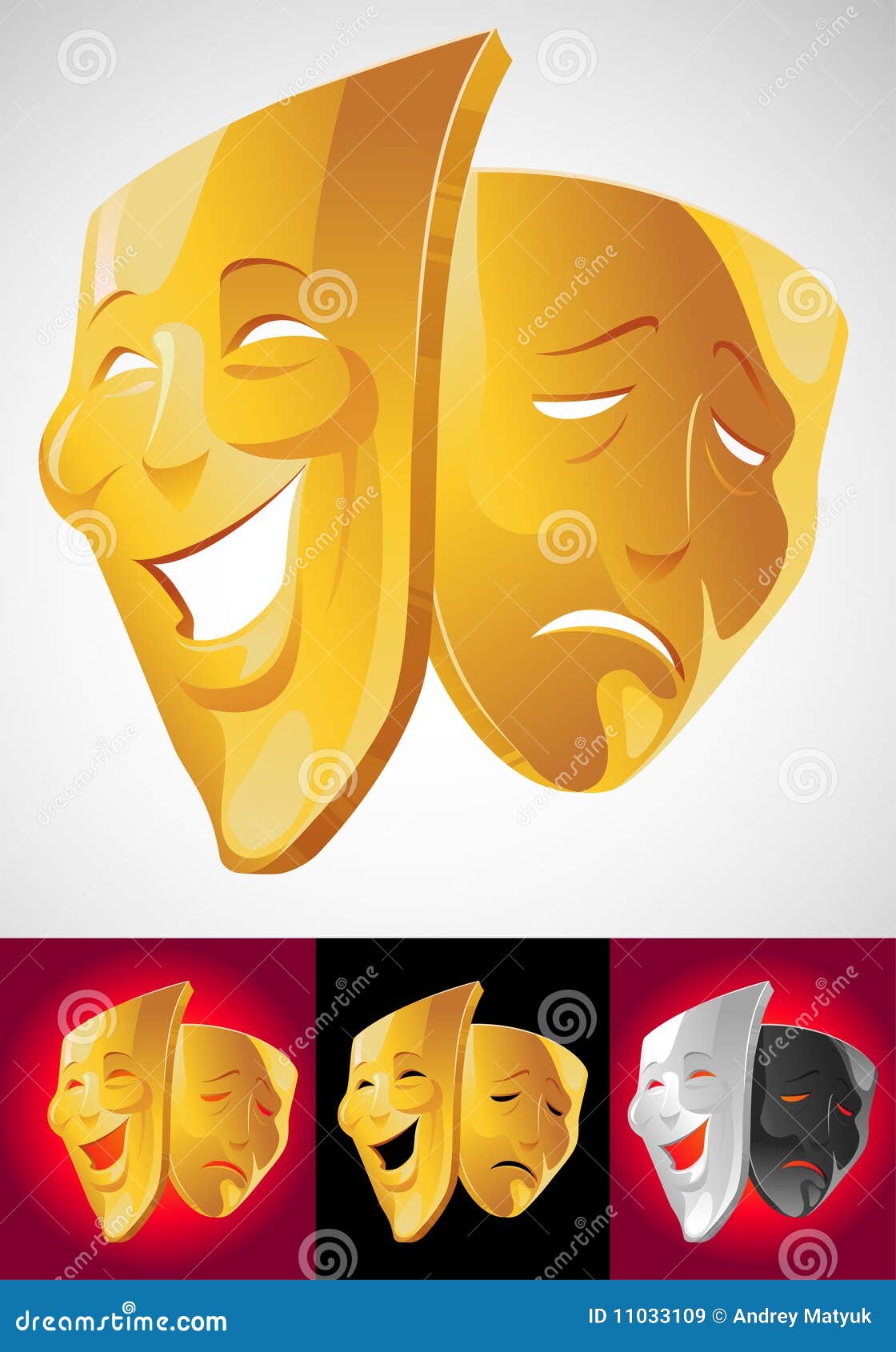 Theater masks stock vector. Illustration of theater, vector - 11033109