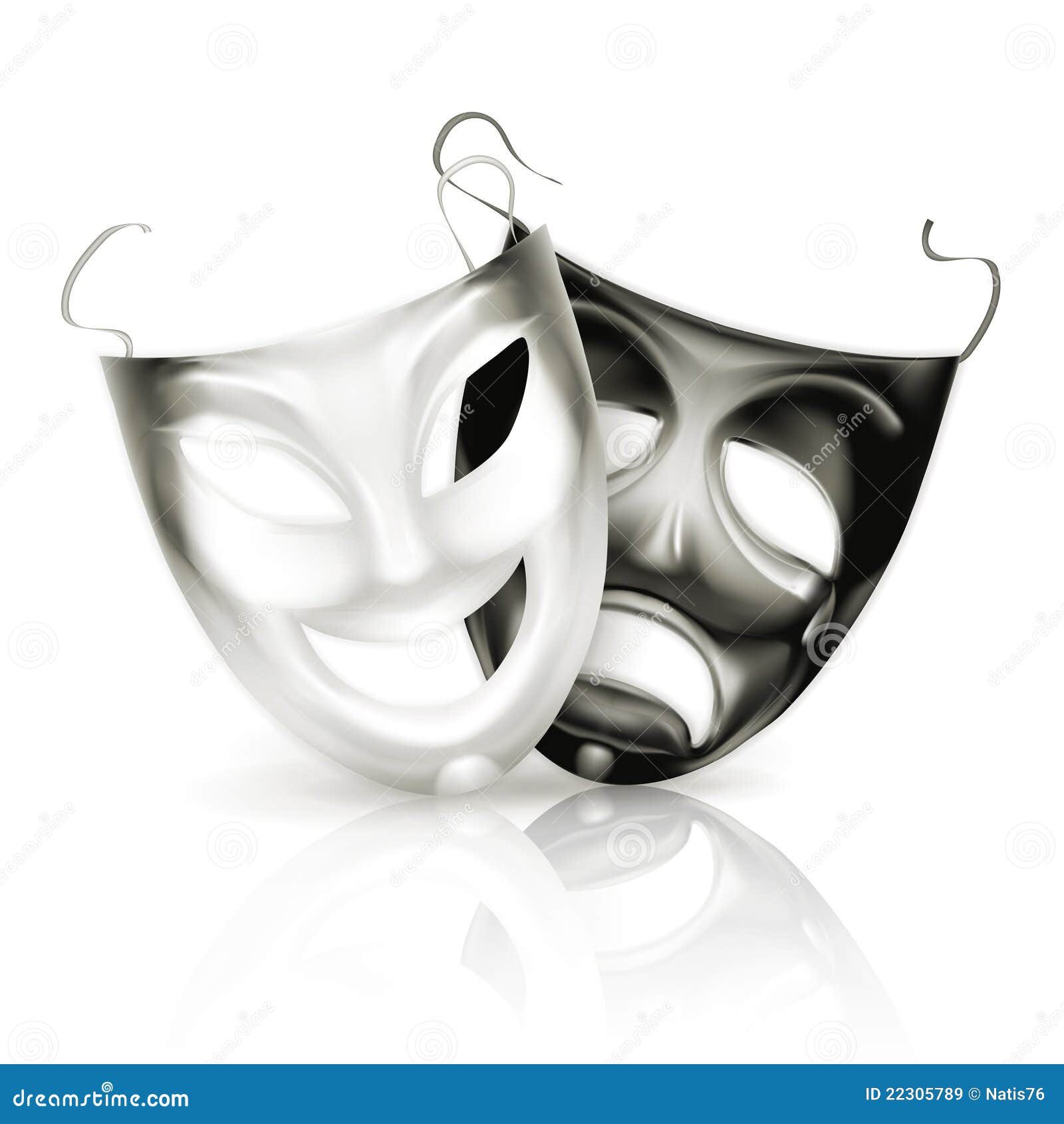 Theater masks stock vector. Illustration of humor, play - 22305789