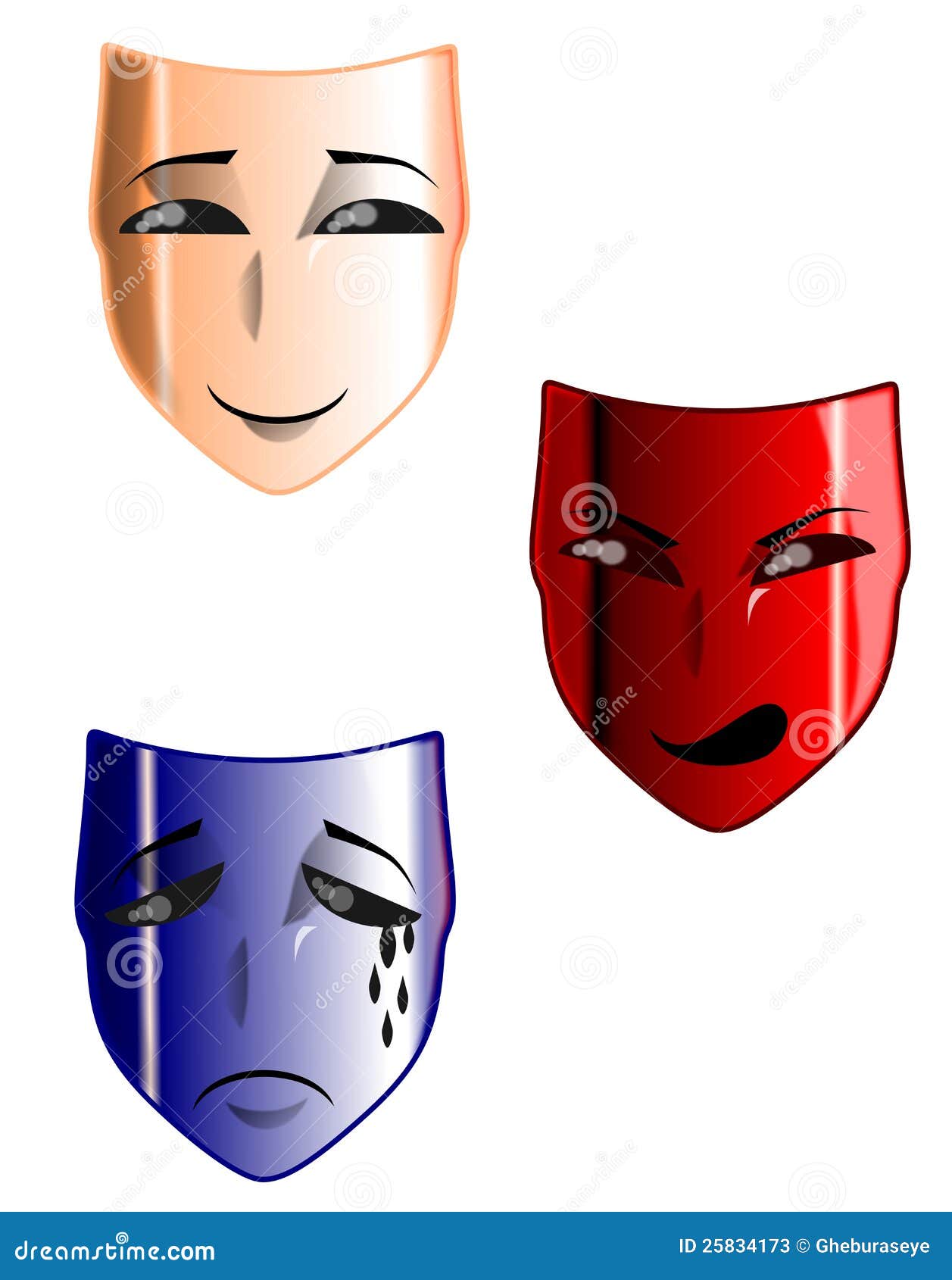 Theater masks stock image. Illustration of carving, blue - 25834173