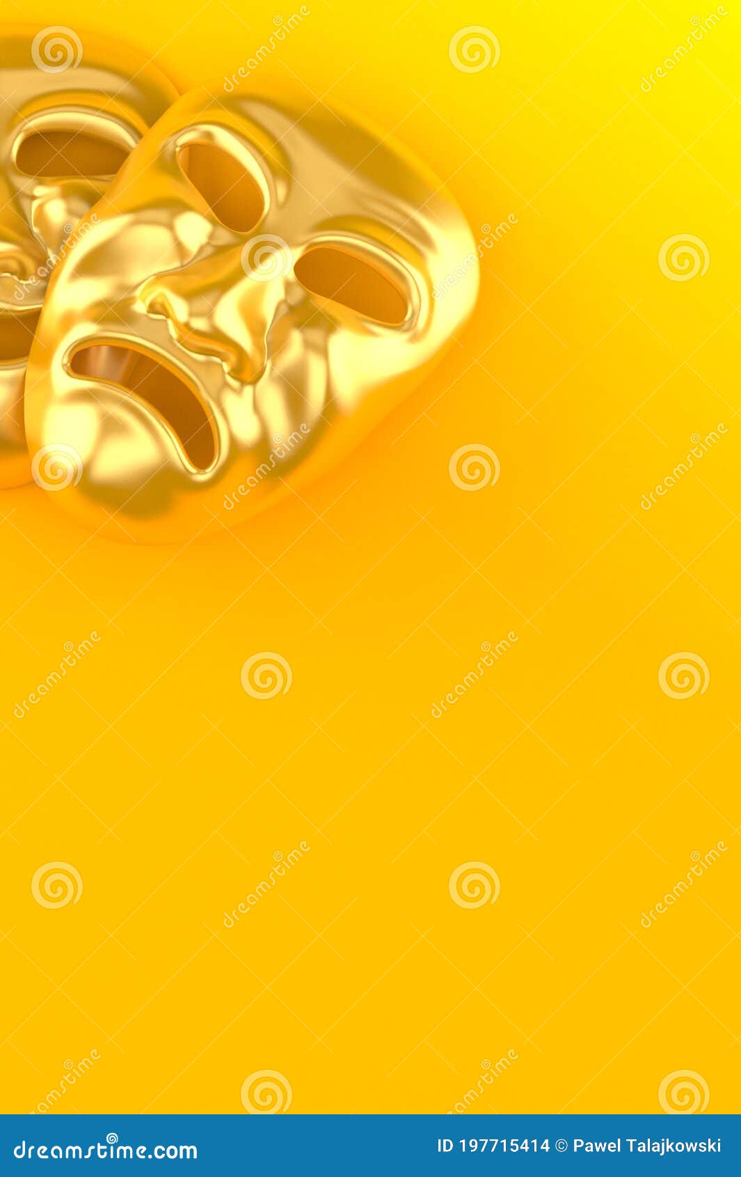 Theater Masks on Orange Background Stock Illustration - Illustration of ...
