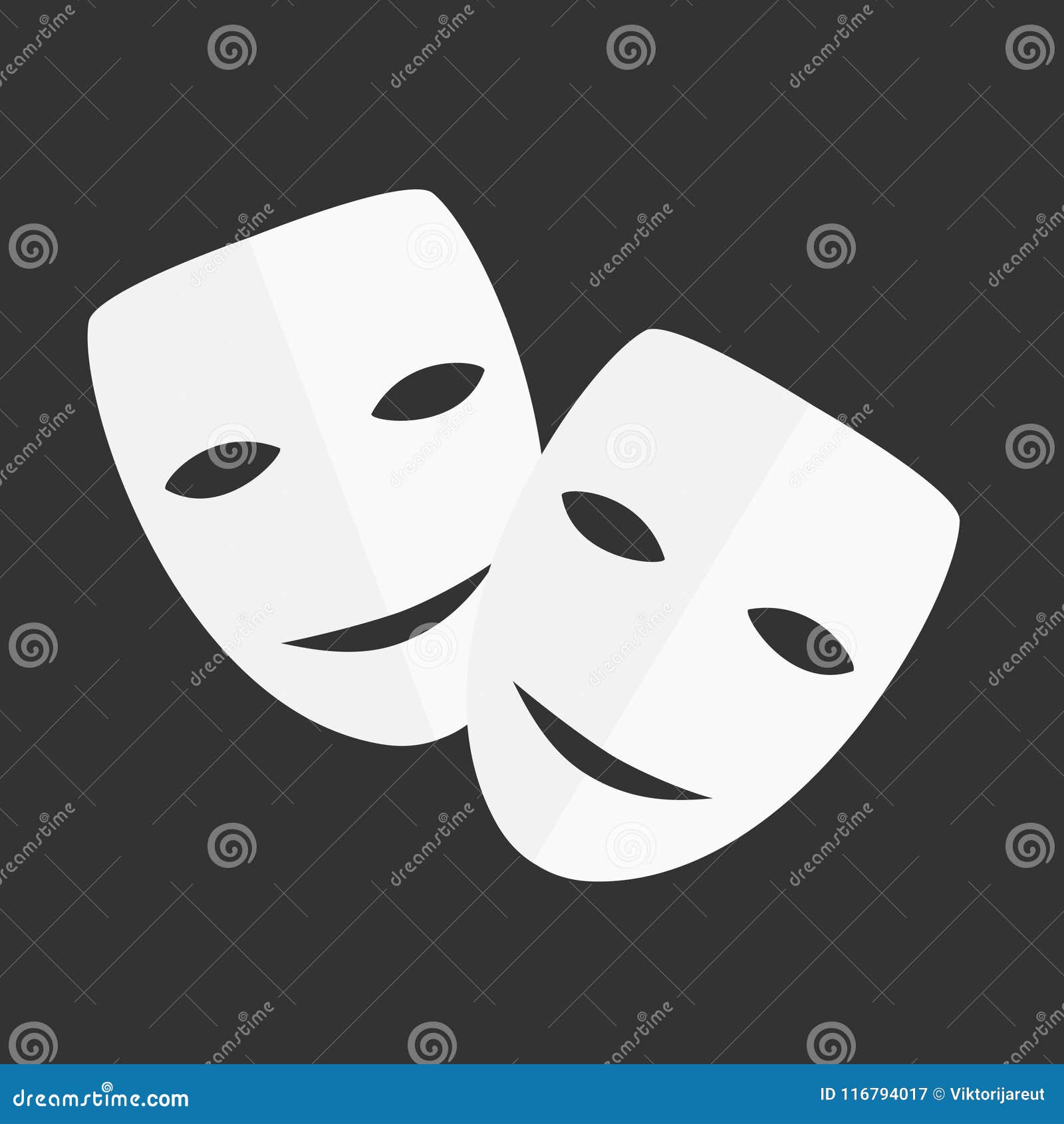 Theater masks vector stock illustration. Illustration of hollywood ...