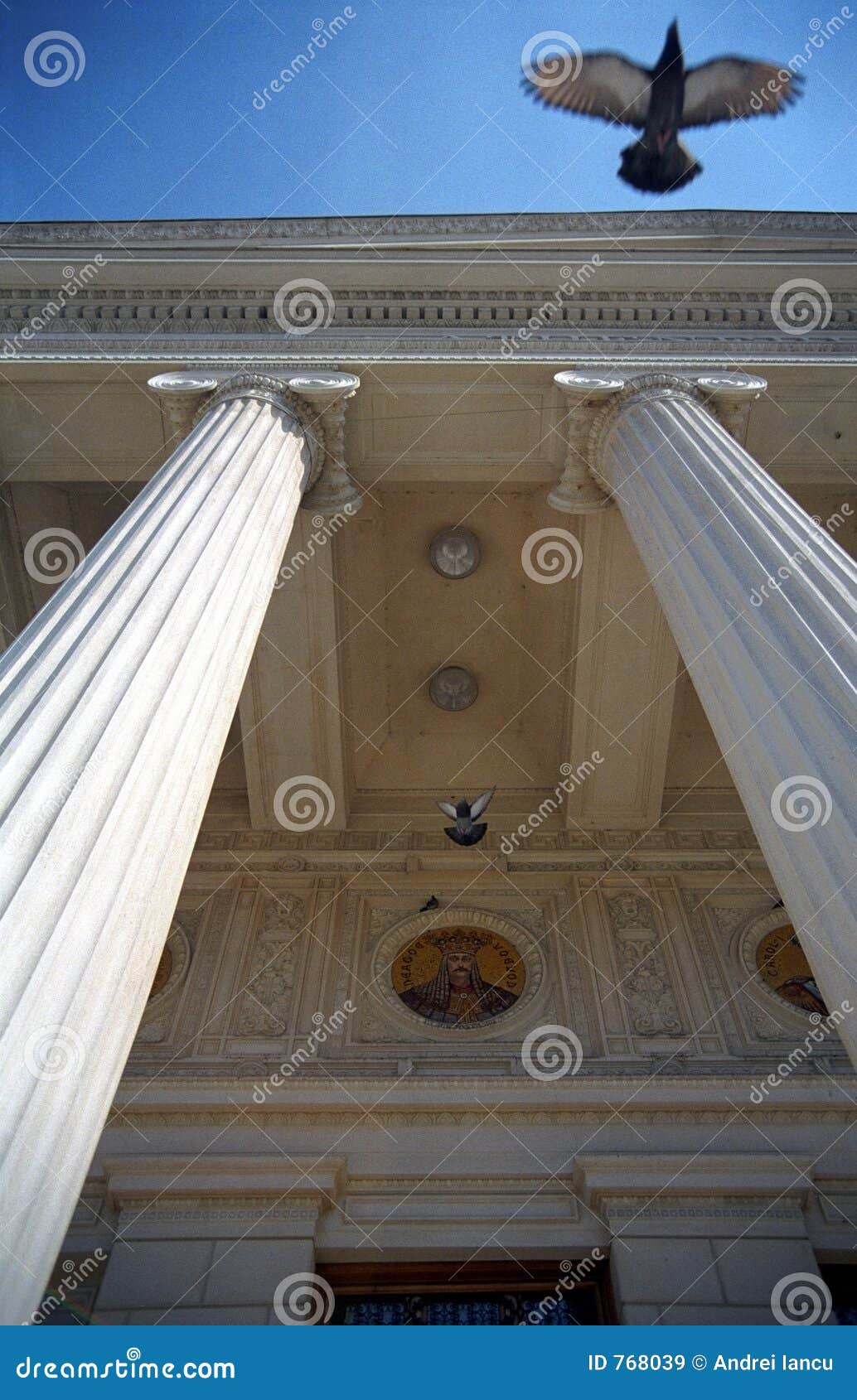 Theater with Pigeon Soaring Stock Image - Image of architecture ...